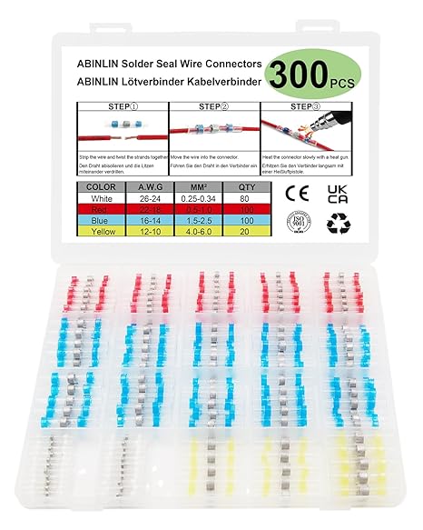 Solder Seal Wire Connectors 300 Pcs - Heat Shrink Connectors ...