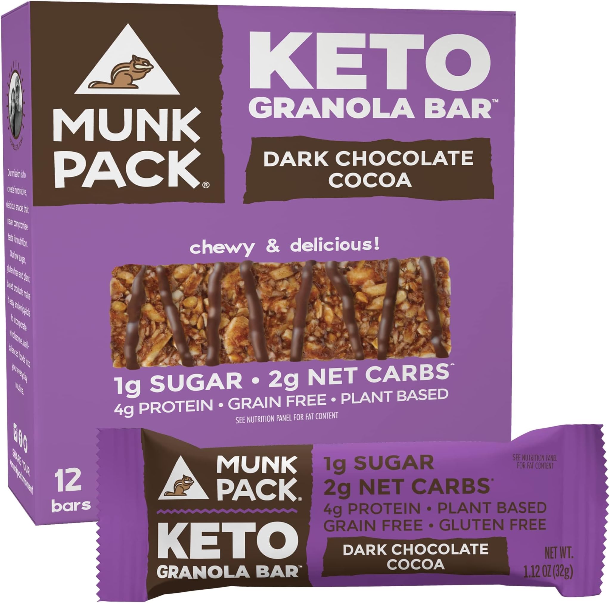 Amazon.com: Munk Pack Keto Bars, Granola and Nut & Seed Bars – Low Carb ...