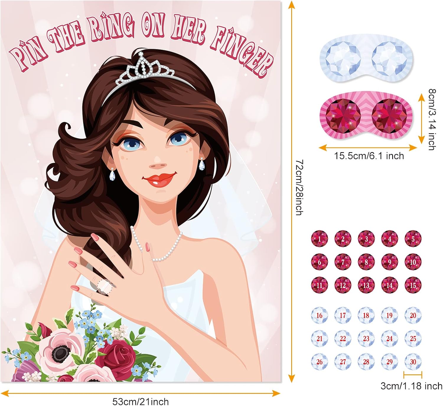 ASTARON Pin The Ring On The Bride, Bridal Shower Hen Party Bachelorette ...