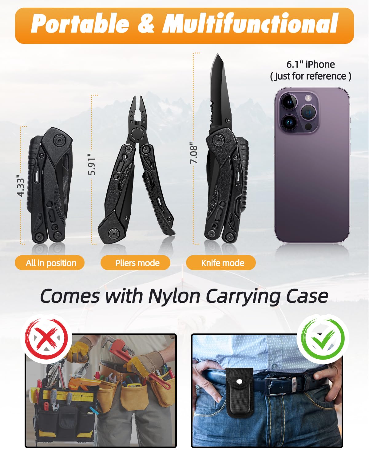 Snapklik.com : Multitool Knife, 24 In 1 Multi Tool Pocket Knives ...