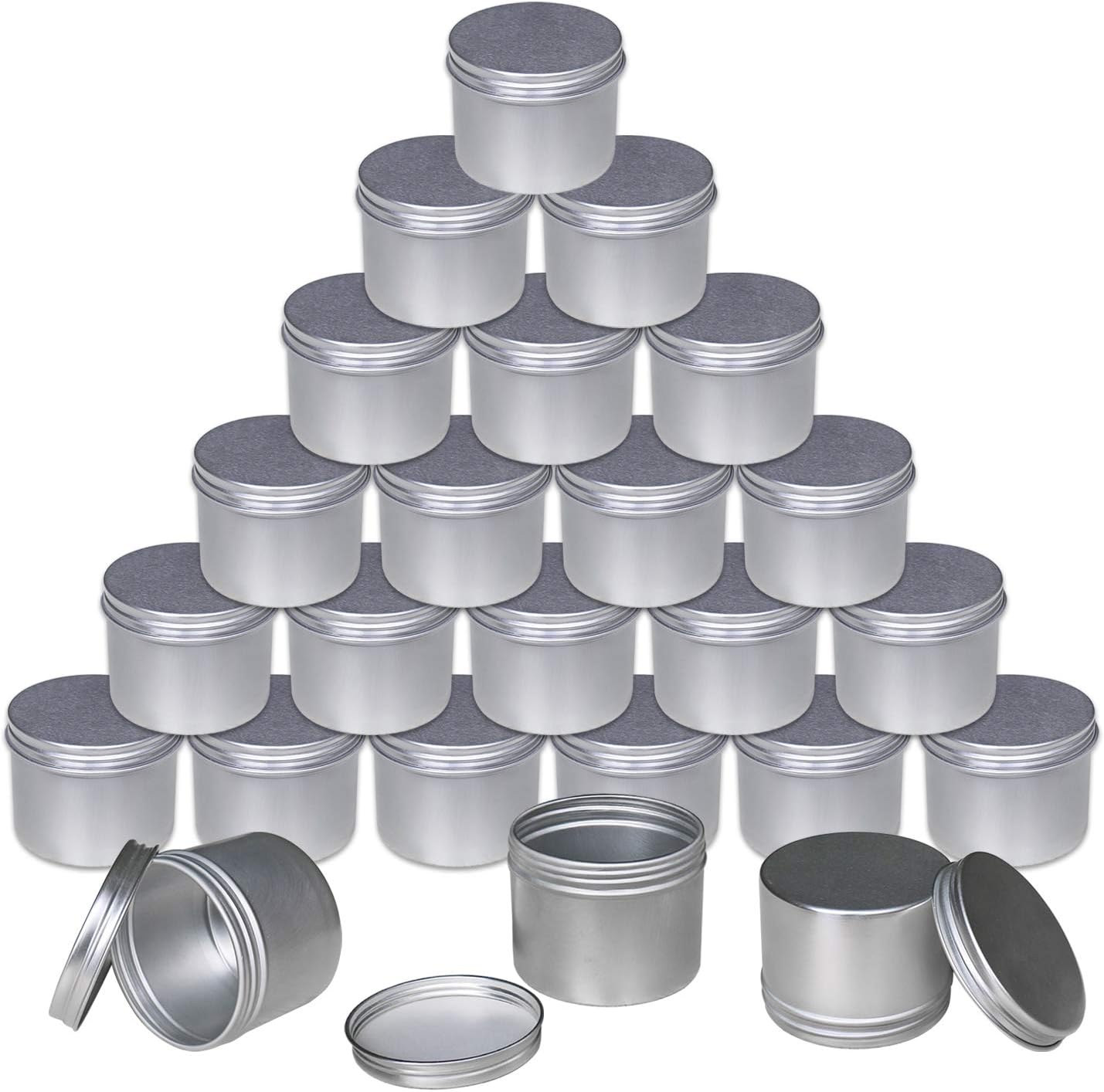 Amazon.com: Foraineam 24 Pack 4 oz. Round Tin Cans Hair Wax Cream Lip ...
