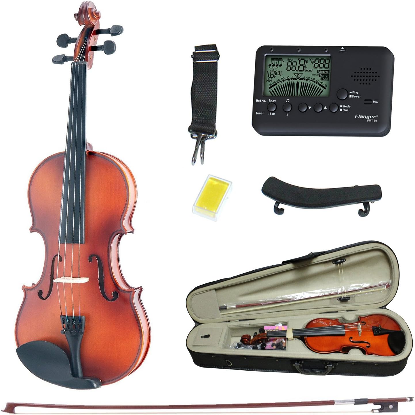 Amazon.com: Violin 4/4 Full Size, Solid Wood Satin Antique Violin with ...