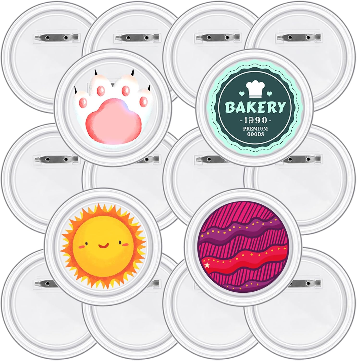 Amazon.com: Wpxmer 16 Pack Acrylic Button Pin Badge 3 Inch Clear ...