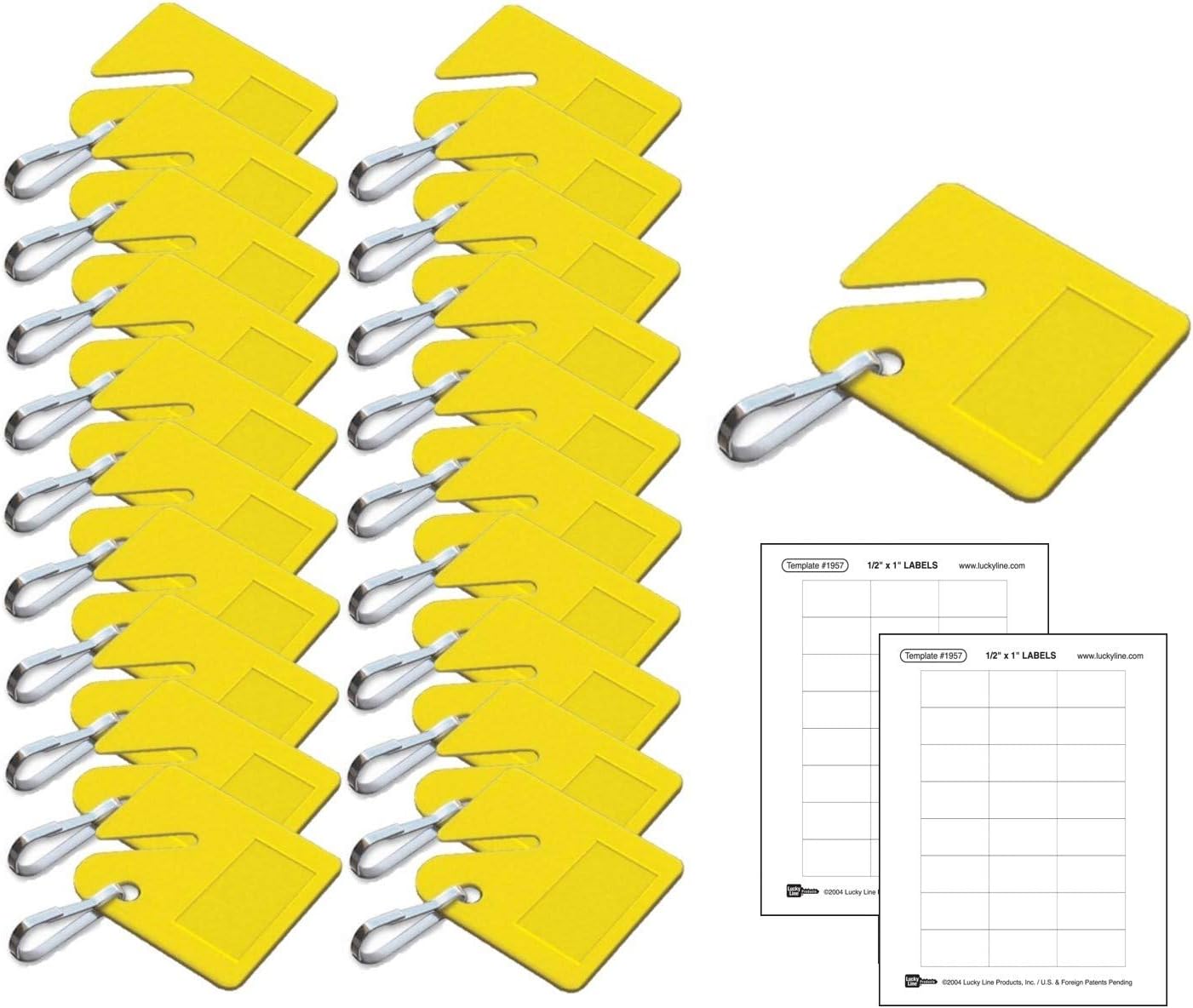 Amazon.com : Lucky Line Square Slotted Cabinet Key Tag with Hooks and ...