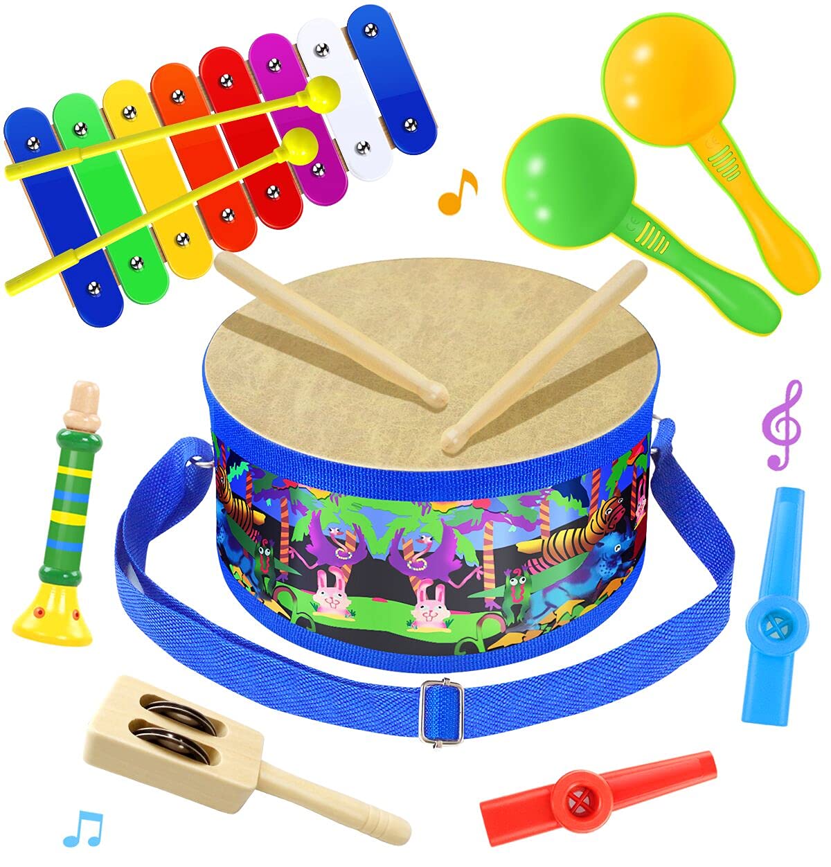 Buy Smarkids Toddler Musical Instruments Toys, Kids Drum Set 9-inch ...