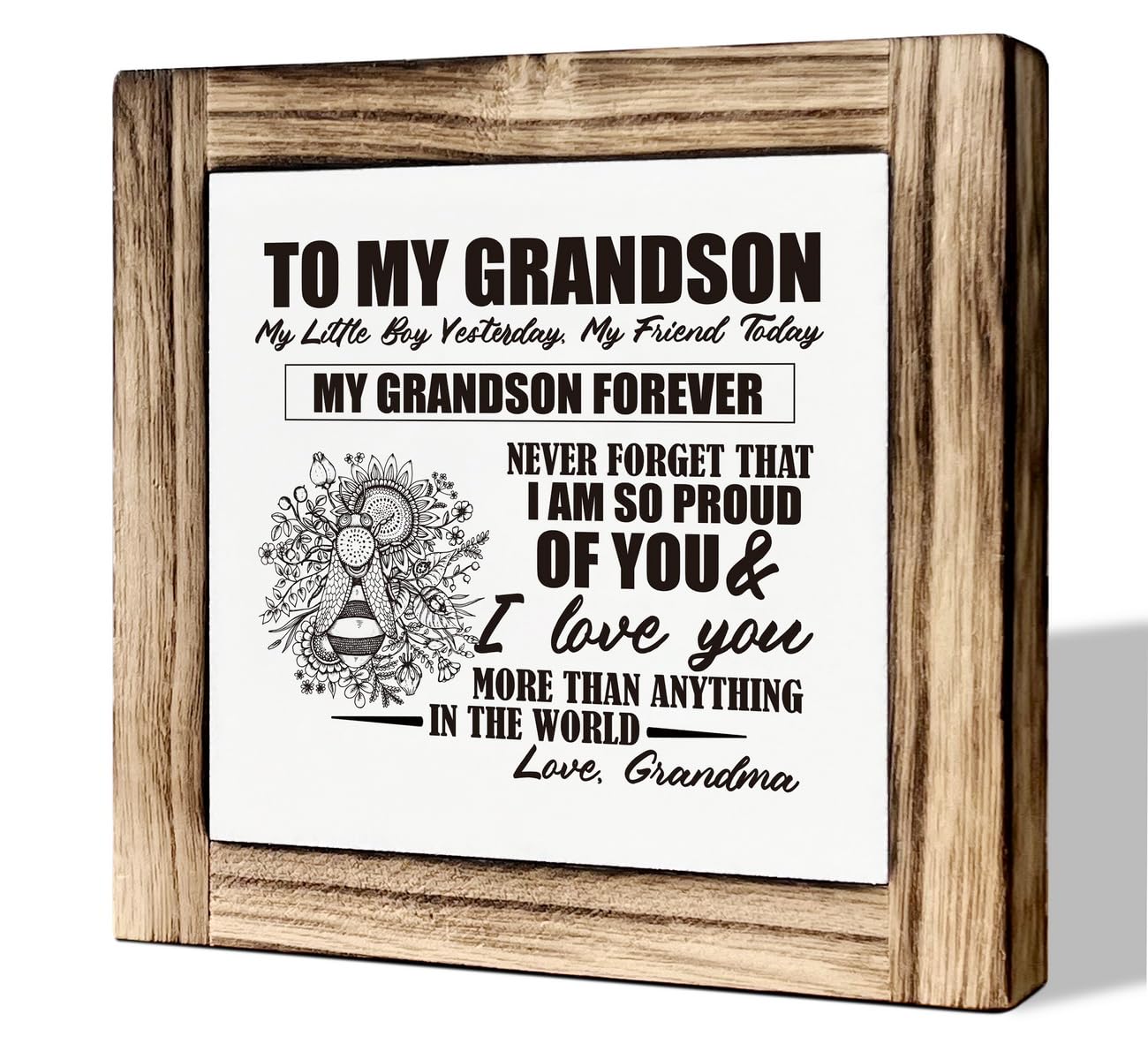 Amazon.com: Grandson Decor Sign, Rustic Wooden Tabletop Decor Sign ...