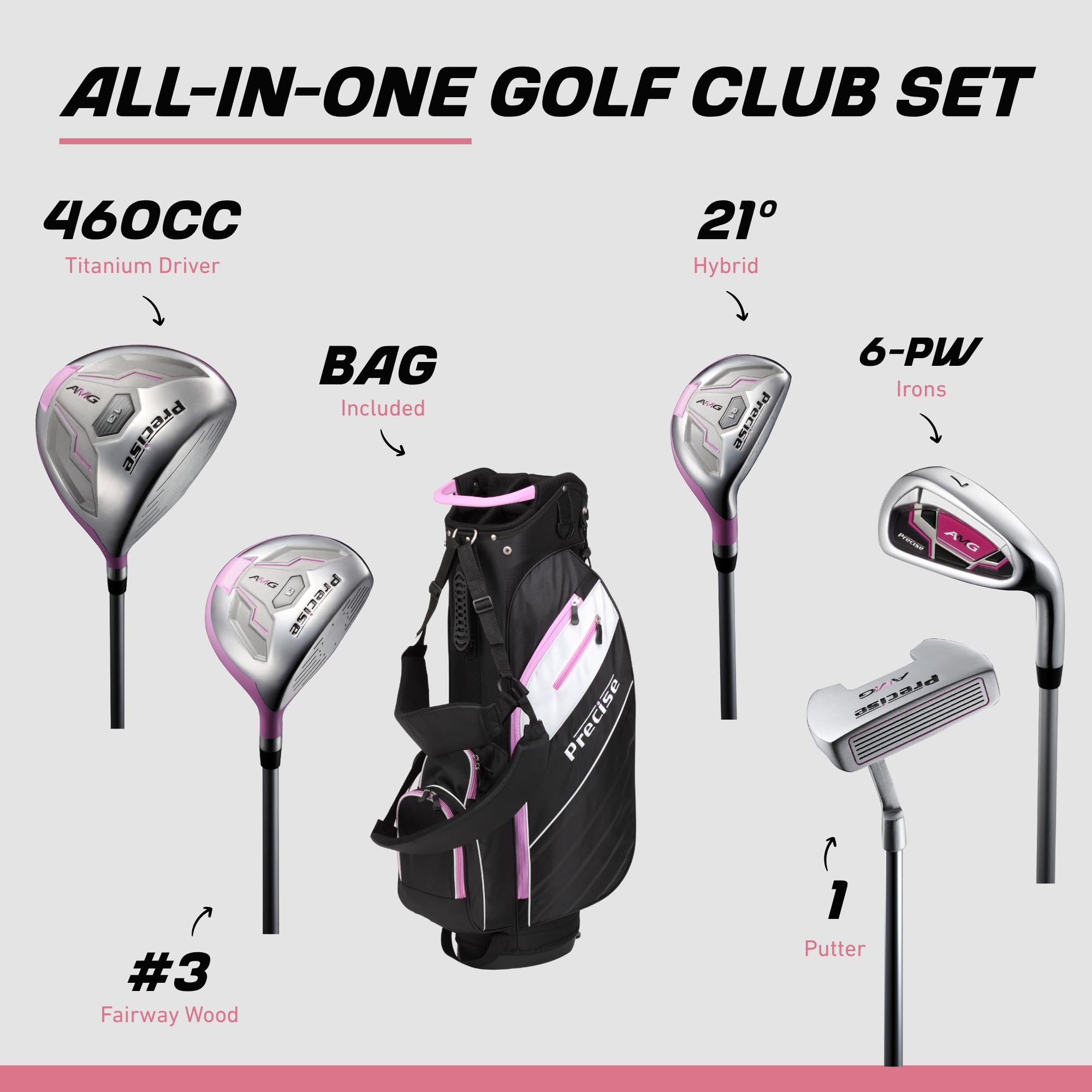 Snapklik.com : Precise AMG Womens Golf Clubs Full Set Petite, Regular ...