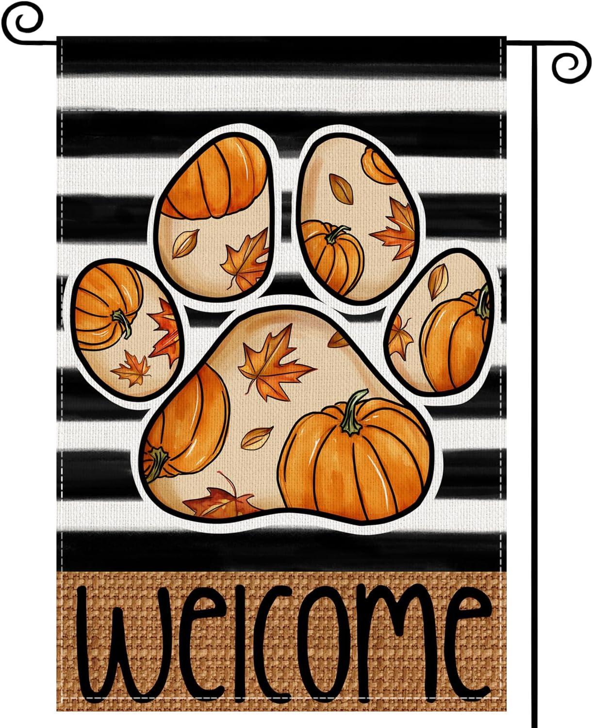 Amazon.com : Welcome Fall Garden Flags for Outside, Dog Paw with ...