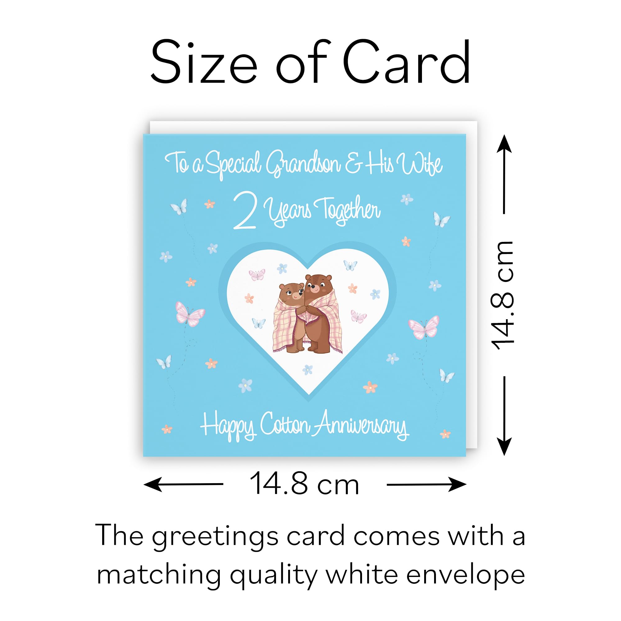 Hunts England – Grandson & Wife 2nd Anniversary Card – 2 Years – Cotton ...