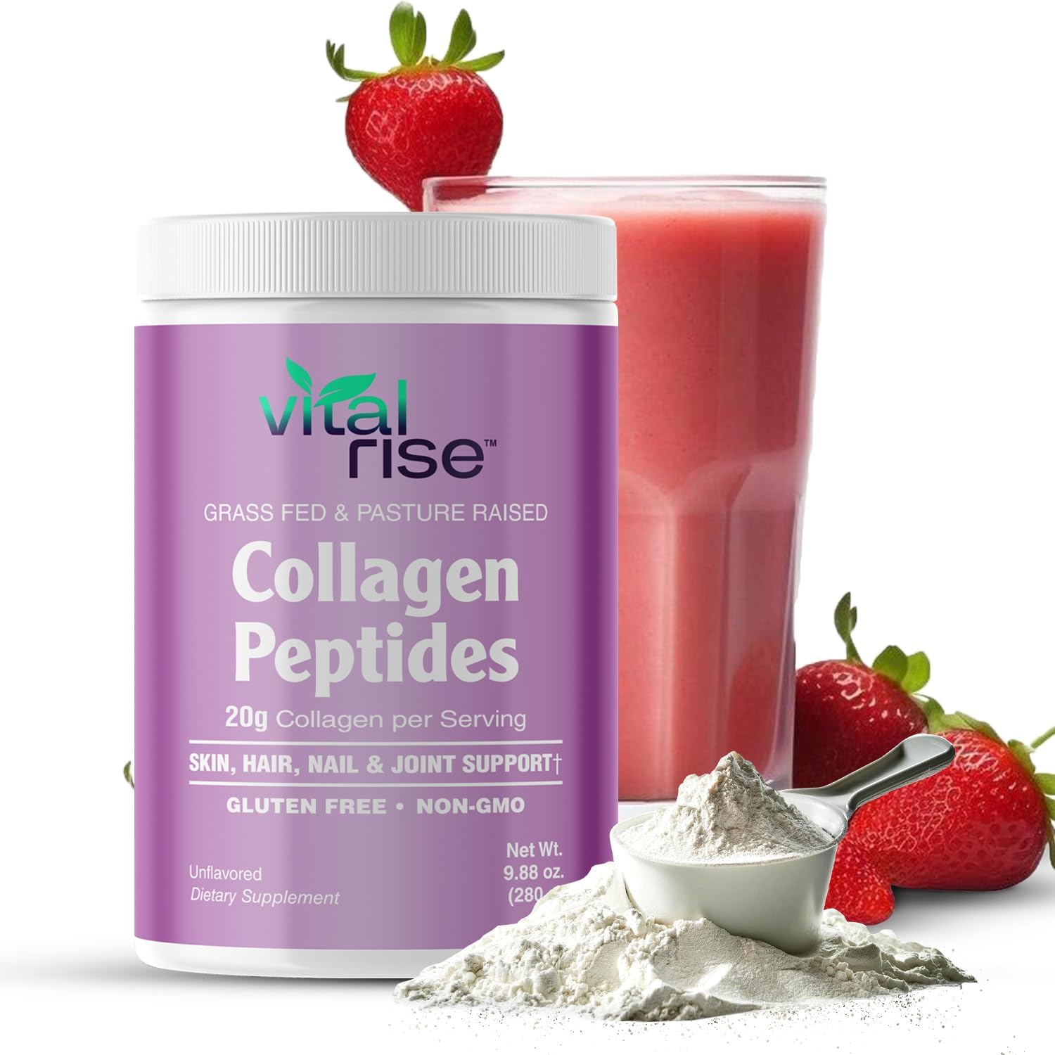 Amazon.com: Vital Rise: Naturally-Sourced Hydrolyzed Collagen Powder ...