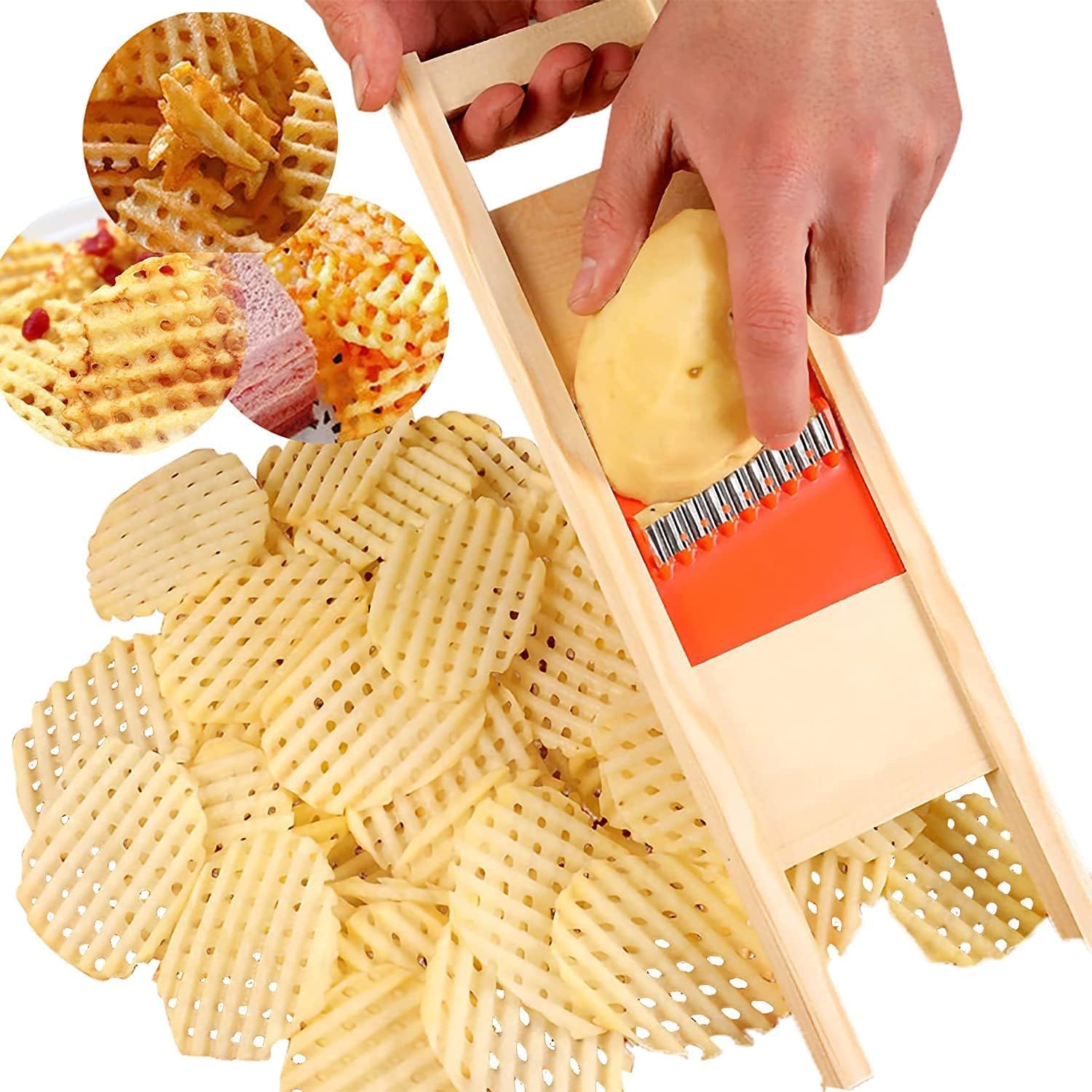 Amazon.com: Potato Lattice Maker Stainless Steel Wavy Chopper with Food ...