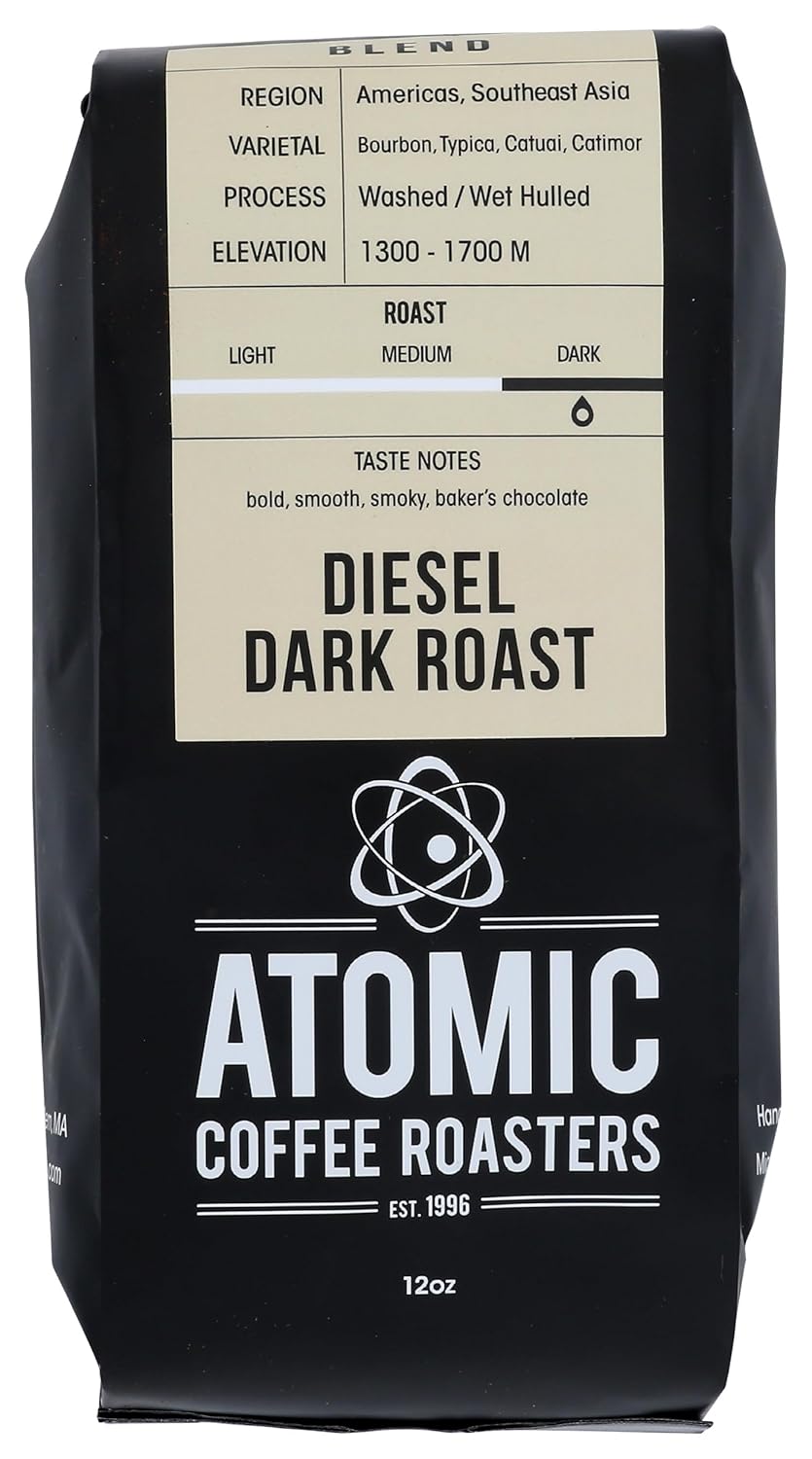 Amazon.com : ATOMIC CAFE Diesel Dark Roast Coffee, 12 OZ : Grocery ...