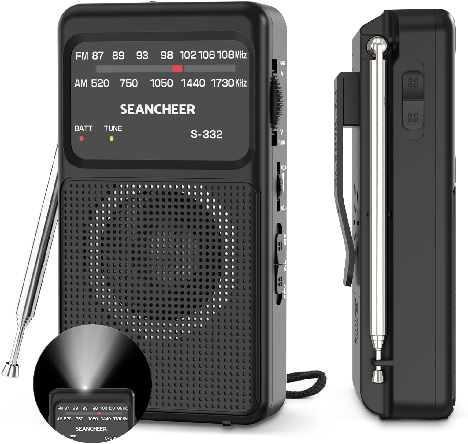 Amazon.com: Jazmm Portable Radio AM FM,Battery Operated Radio with 3W ...