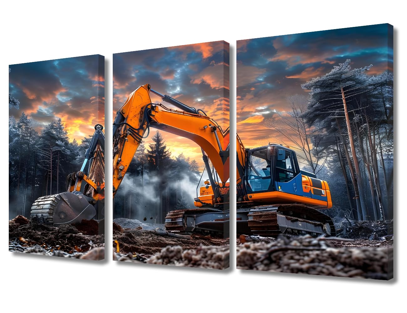 Amazon.com: Excavator Wall Art Decor for Office Forest Construction ...