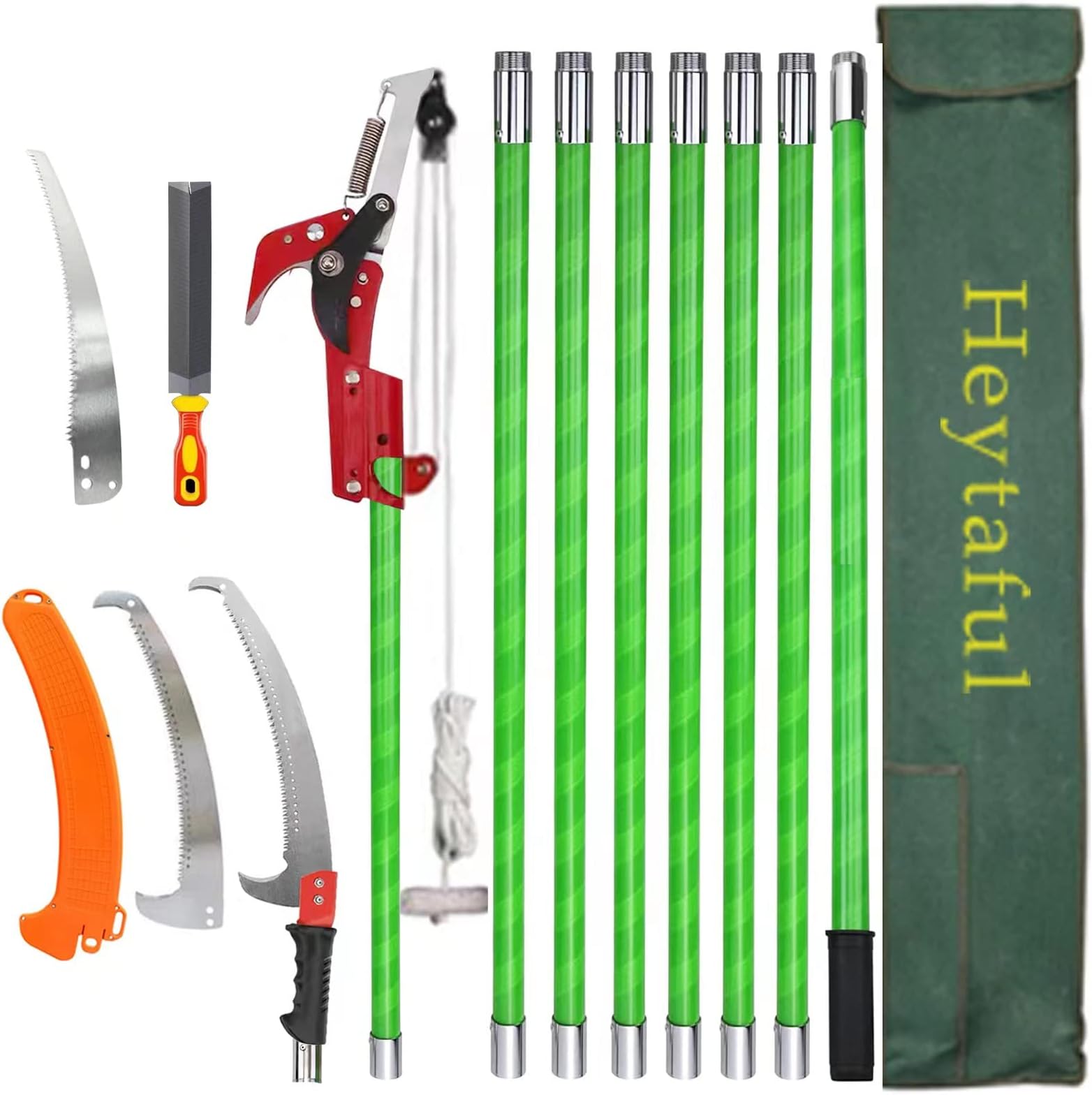 Amazon.com: Heytaful 26 Feet Tree Pole Pruner Manual Pole Saw Branches ...