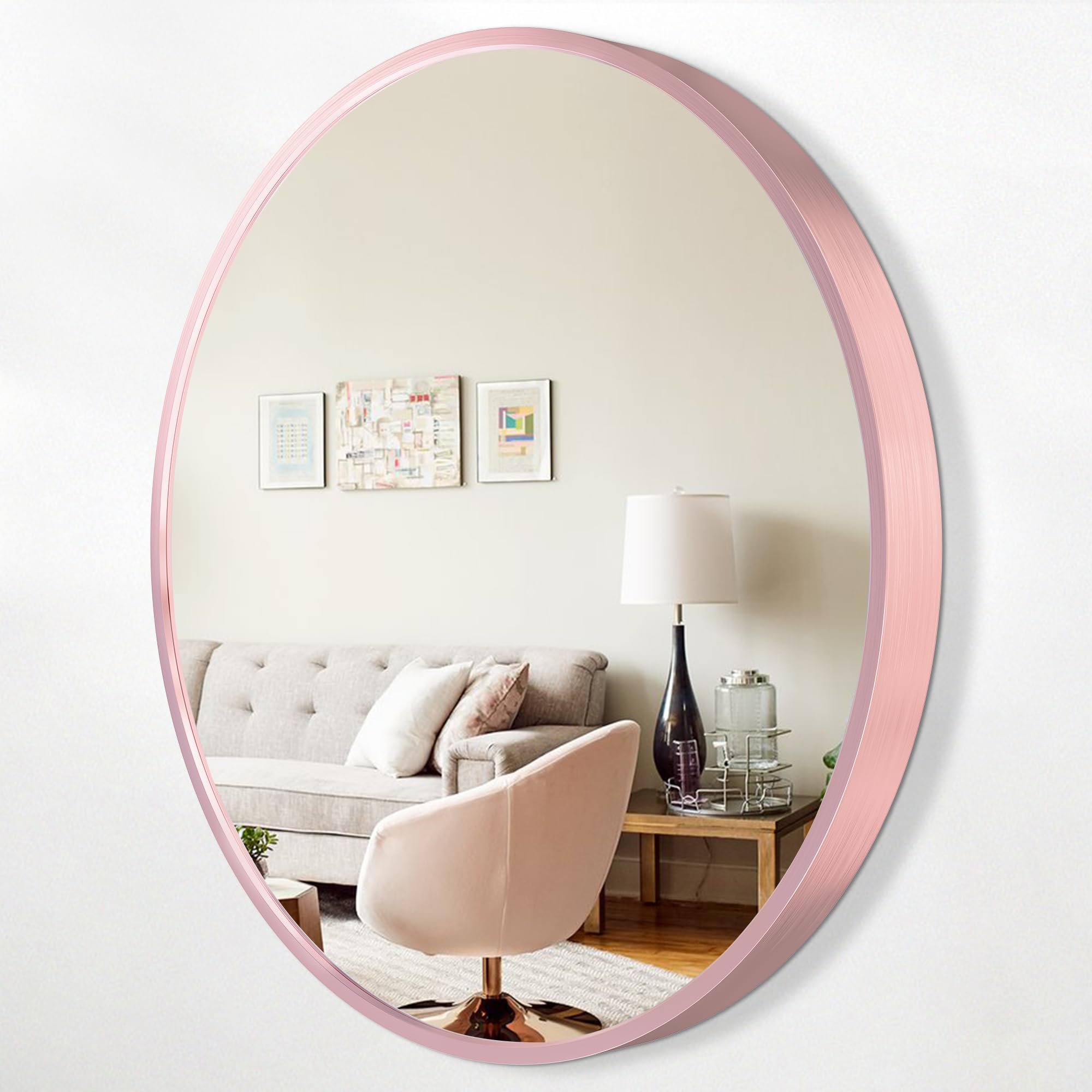 Large Rose Silver Mirror