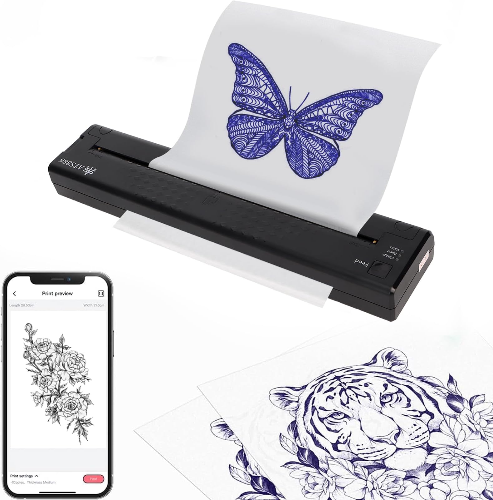 Semme Impresora de Copiadora de Transferencia de Plantilla de Tatuaje ...