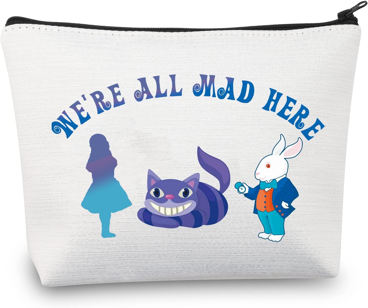 Amazon.com: CMNIM Alice Gifts We are All Mad Here Bag Wonderland Quote ...