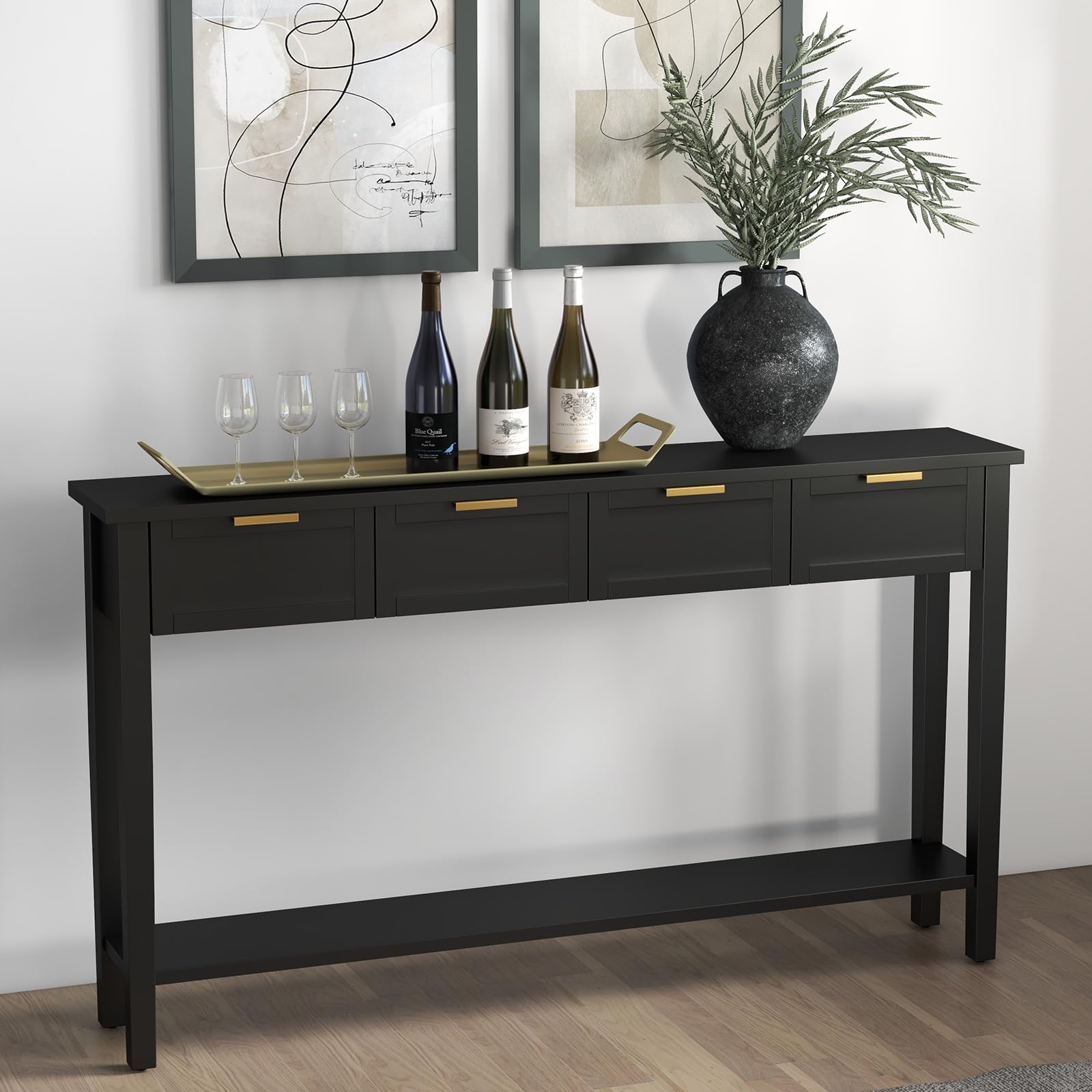 Amazon.com: Kinfant Morden Console Table with Drawers, Narrow Sofa ...