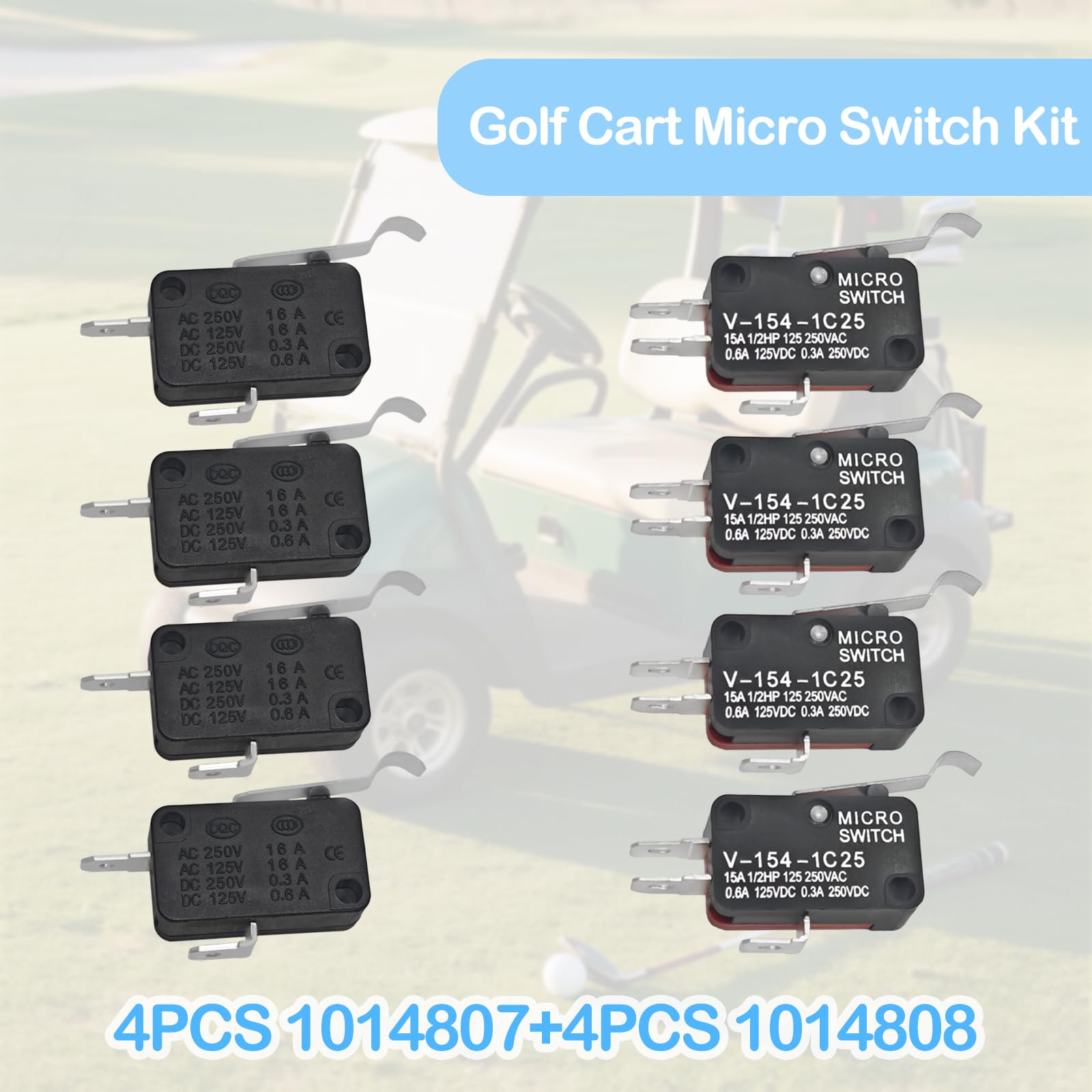 Snapklik.com : Golf Cart Micro Switch Kit 4Pcs 1014807 & 4Pcs 1014808 ...