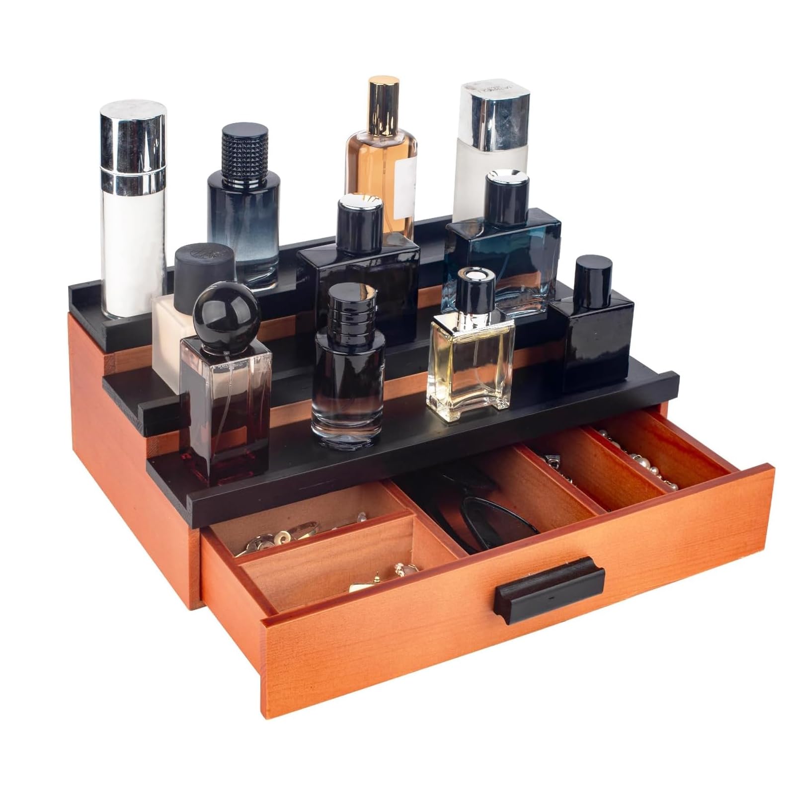 Cokritsm Wooden Cologne Organizer for Men Women, 3 Tier Cologne Display ...