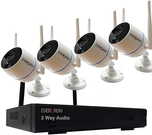Amazon.com : [2 Way Audio, Long Range] Wireless Security Camera System ...