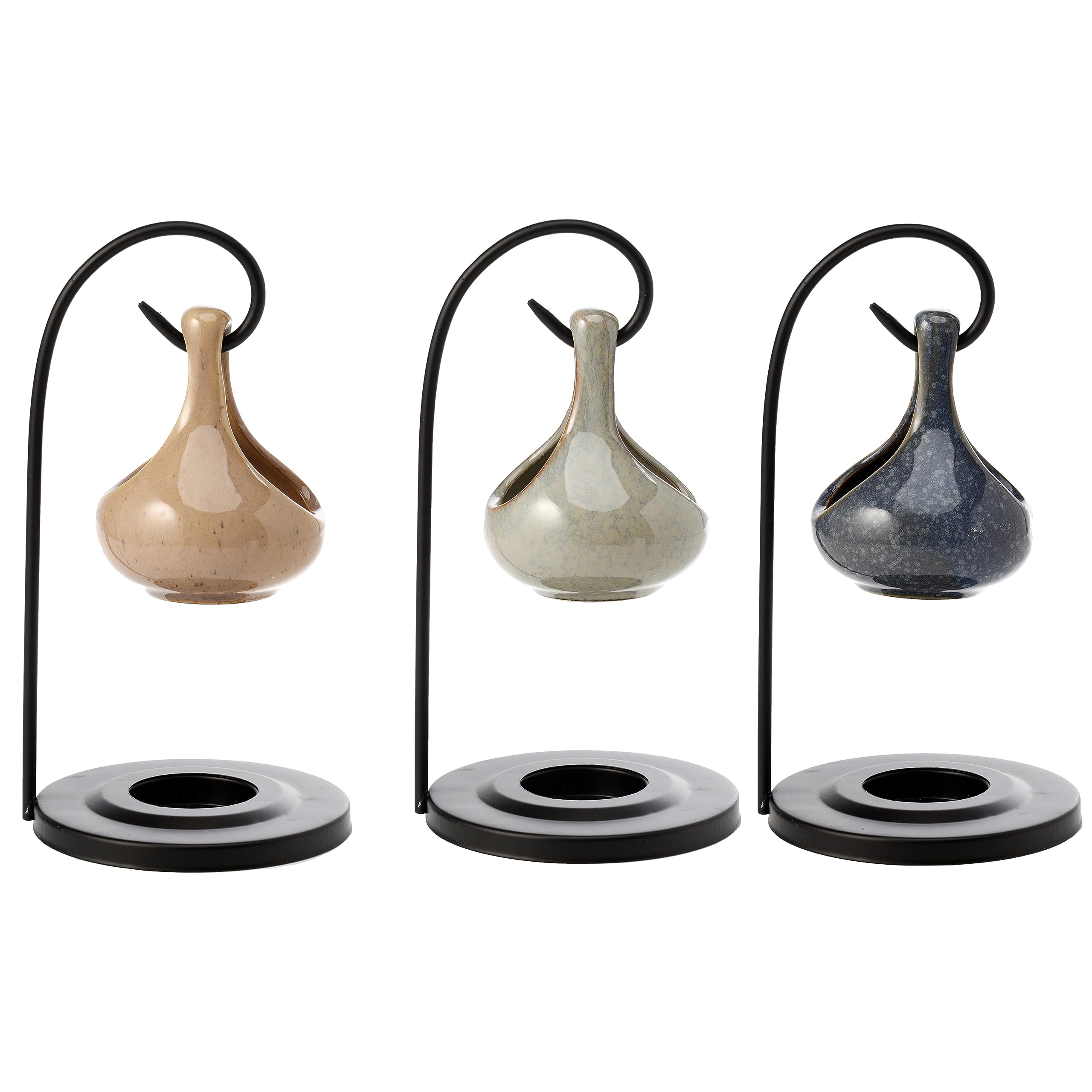 Puckator Eden Teardrop Shape Hanging Oil Burner with Stand -Ceramic ...