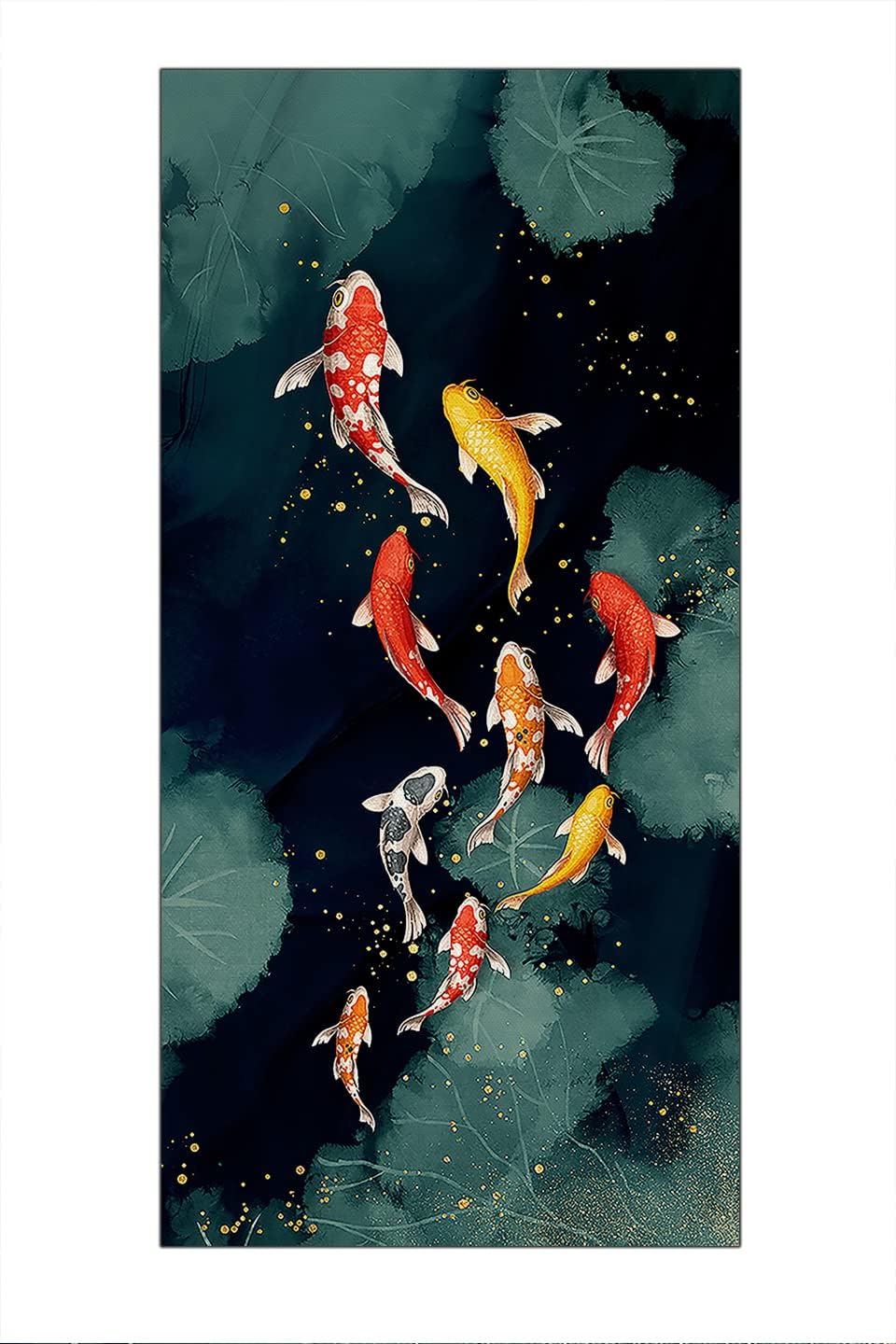 Amazon.com: ZWUBNN Canvas Art 9 Koi Fish Wall Art Lucky Koi Wall Poster ...