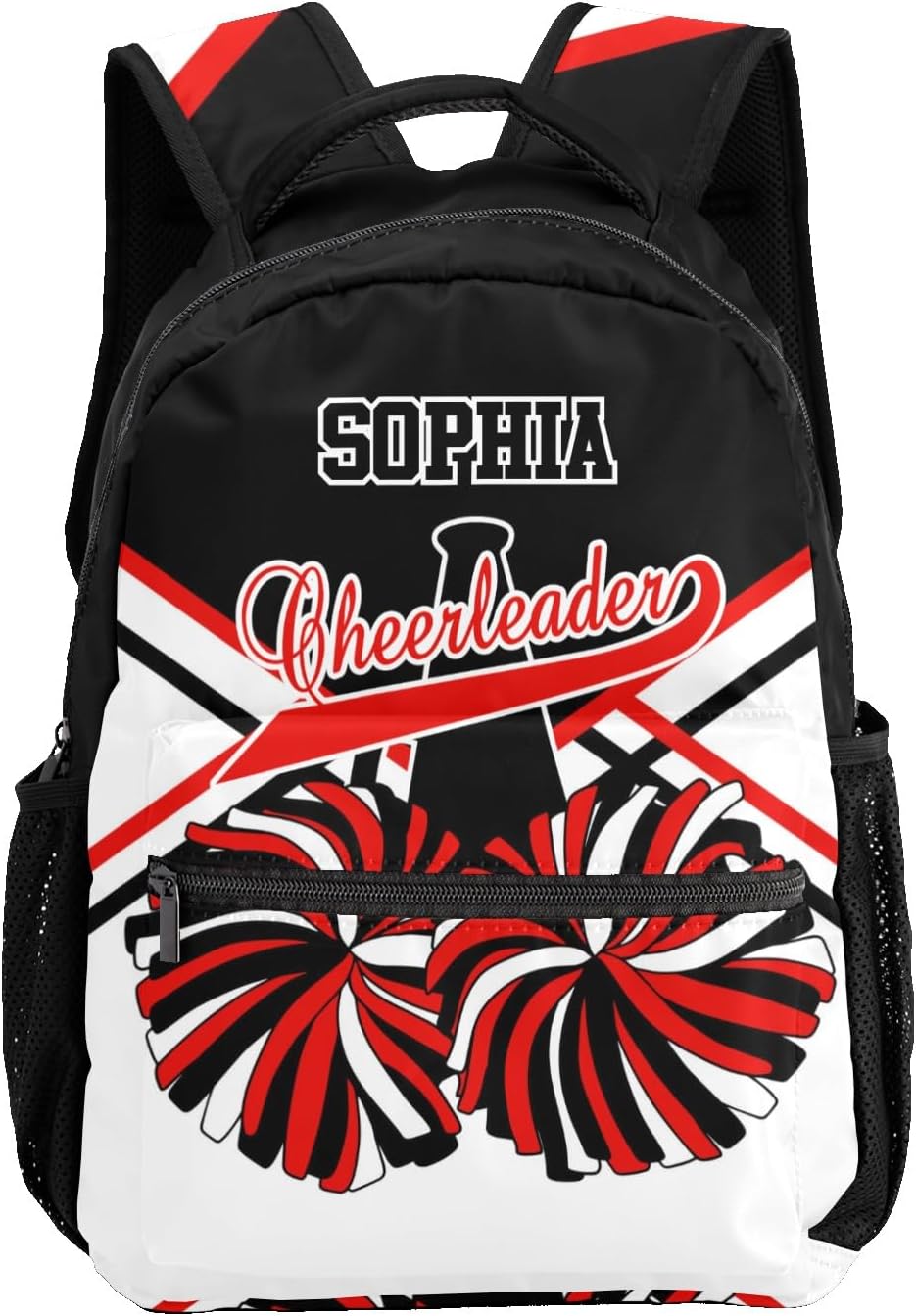 Amazon.com | Personalized Custom Cheer Cheerleader Black Red Backpack ...