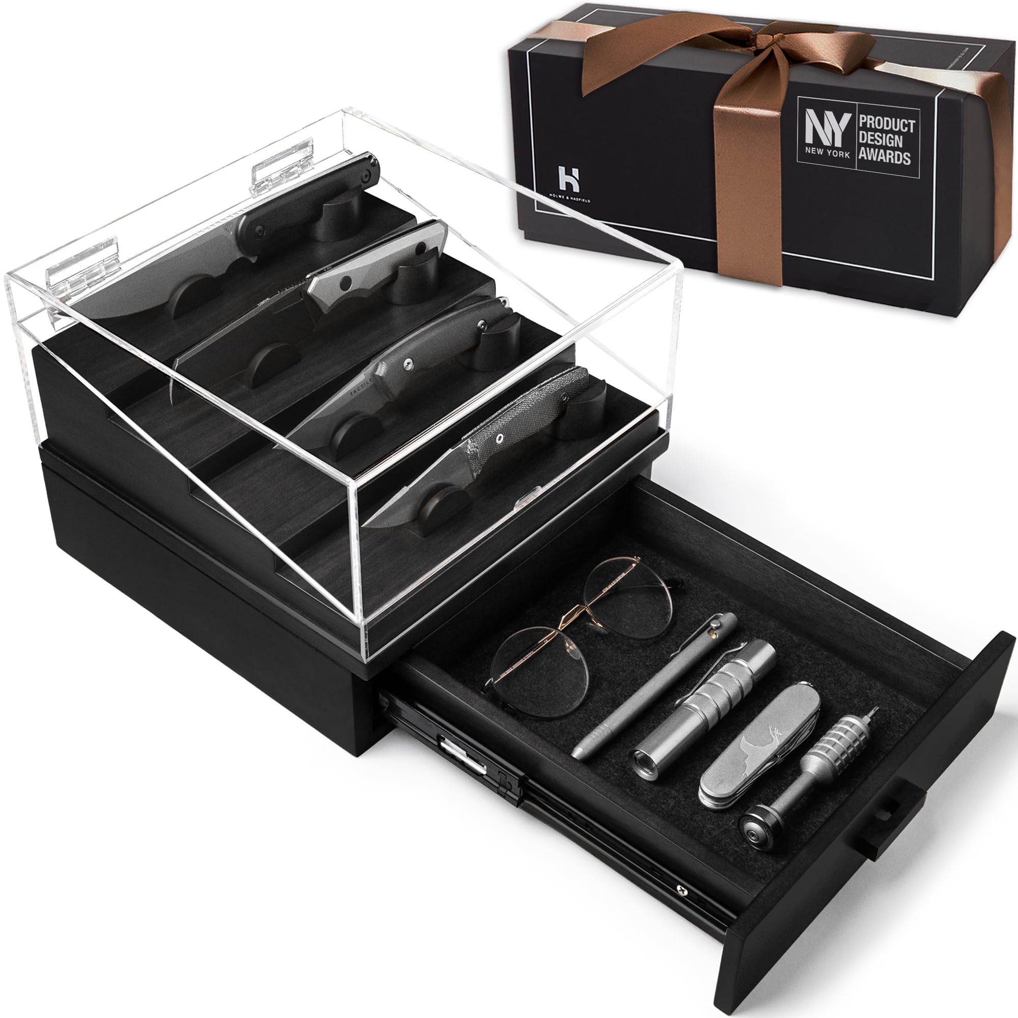 Amazon.com: Luxury Knife Display Case for Fixed Blades and Pocket ...