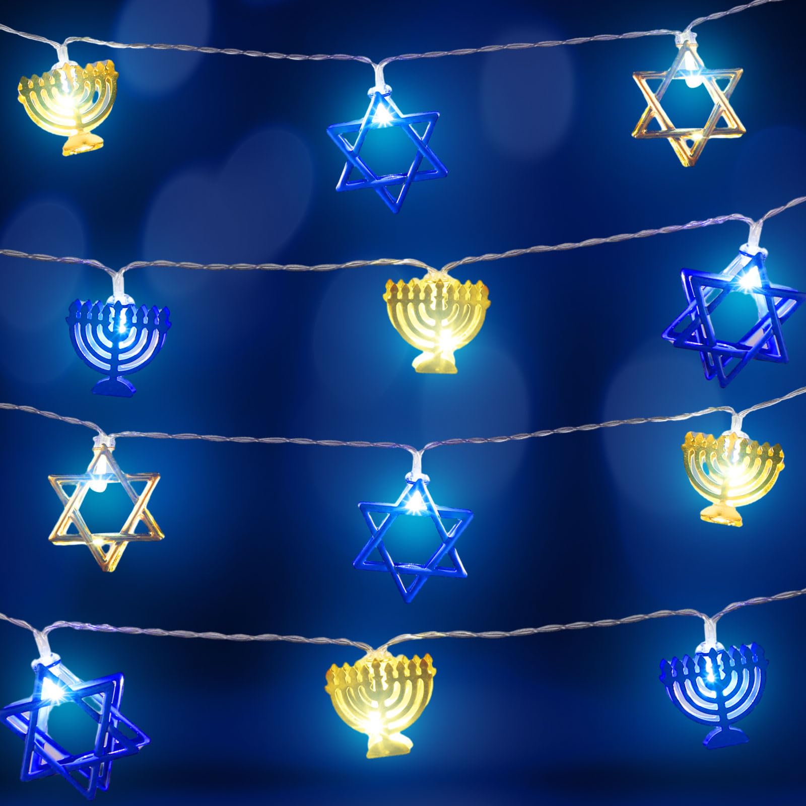 Amazon.com: Baquler Hanukkah String Lights, 10 Feet 20 LED Battery ...