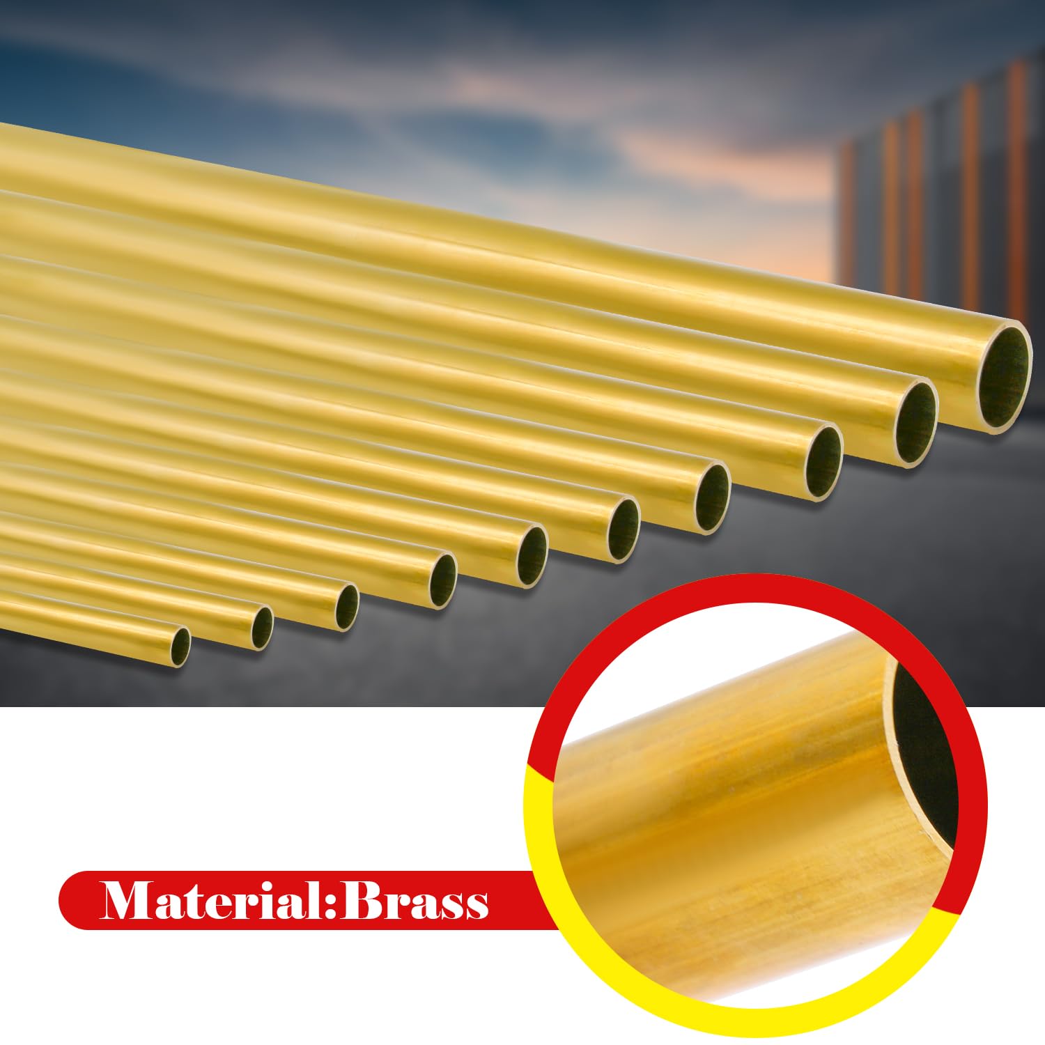 Snapklik.com : YTKavq 3/4"OD Brass Tube, 1mm Wall Thickness 12" Length ...