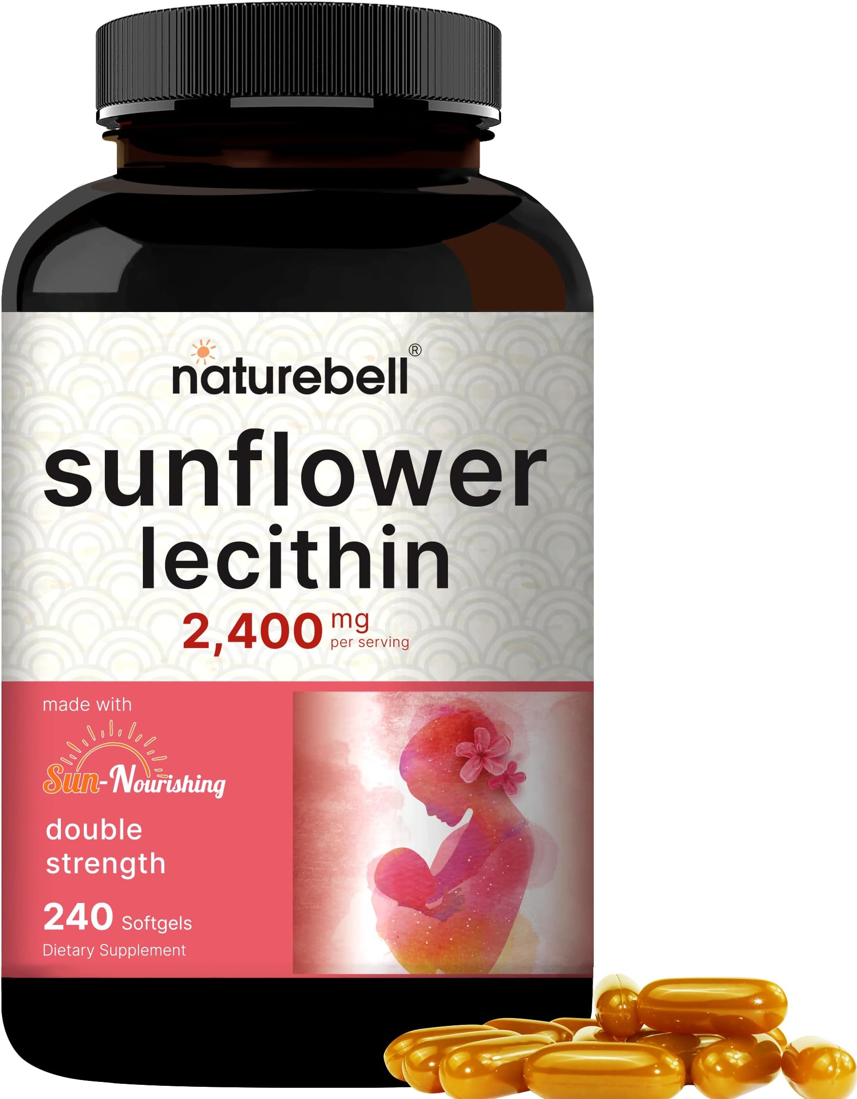 Amazon.com: NatureBell Sunflower Lecithin 2,400mg, 240 Softgels ...