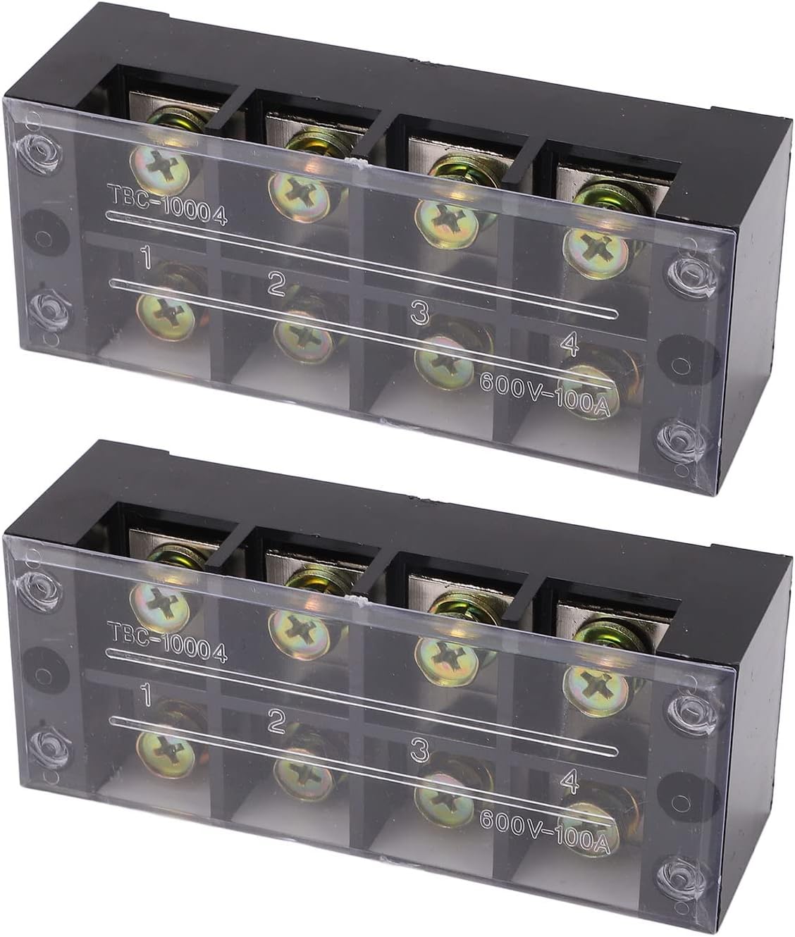 2 Pcs Terminal Strip Block 100A 600V Large Current Easy Wiring Ground ...