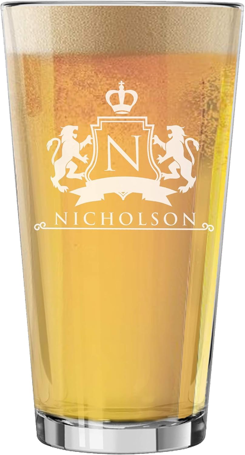 Amazon.com | The Wedding Party Store Custom Personalized 16 oz Pub Beer ...