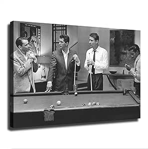 Amazon.com: The Rat Pack Playing Pool Poster Canvas Print HD Picture ...