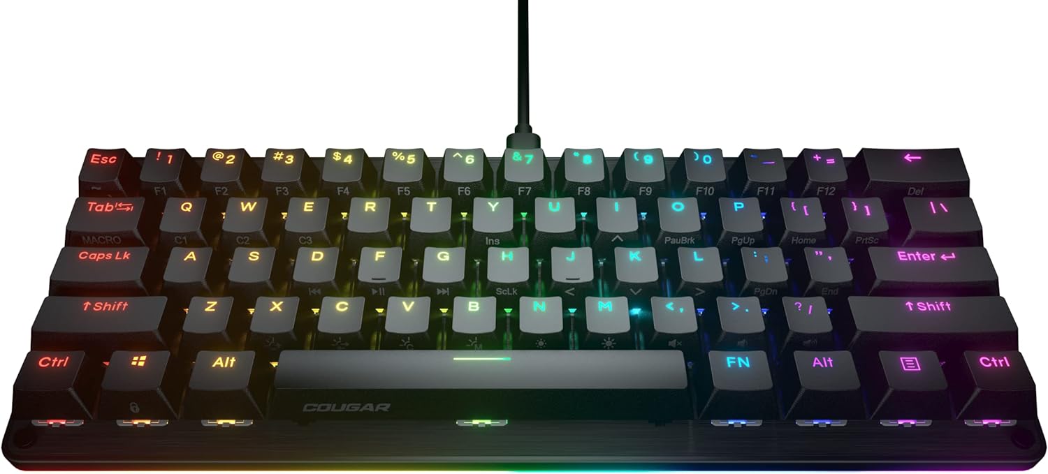 Amazon.com: COUGAR CGR-WM1MI-PRMR Puri Gaming Keyboard, Mini, RGB, 60% ...