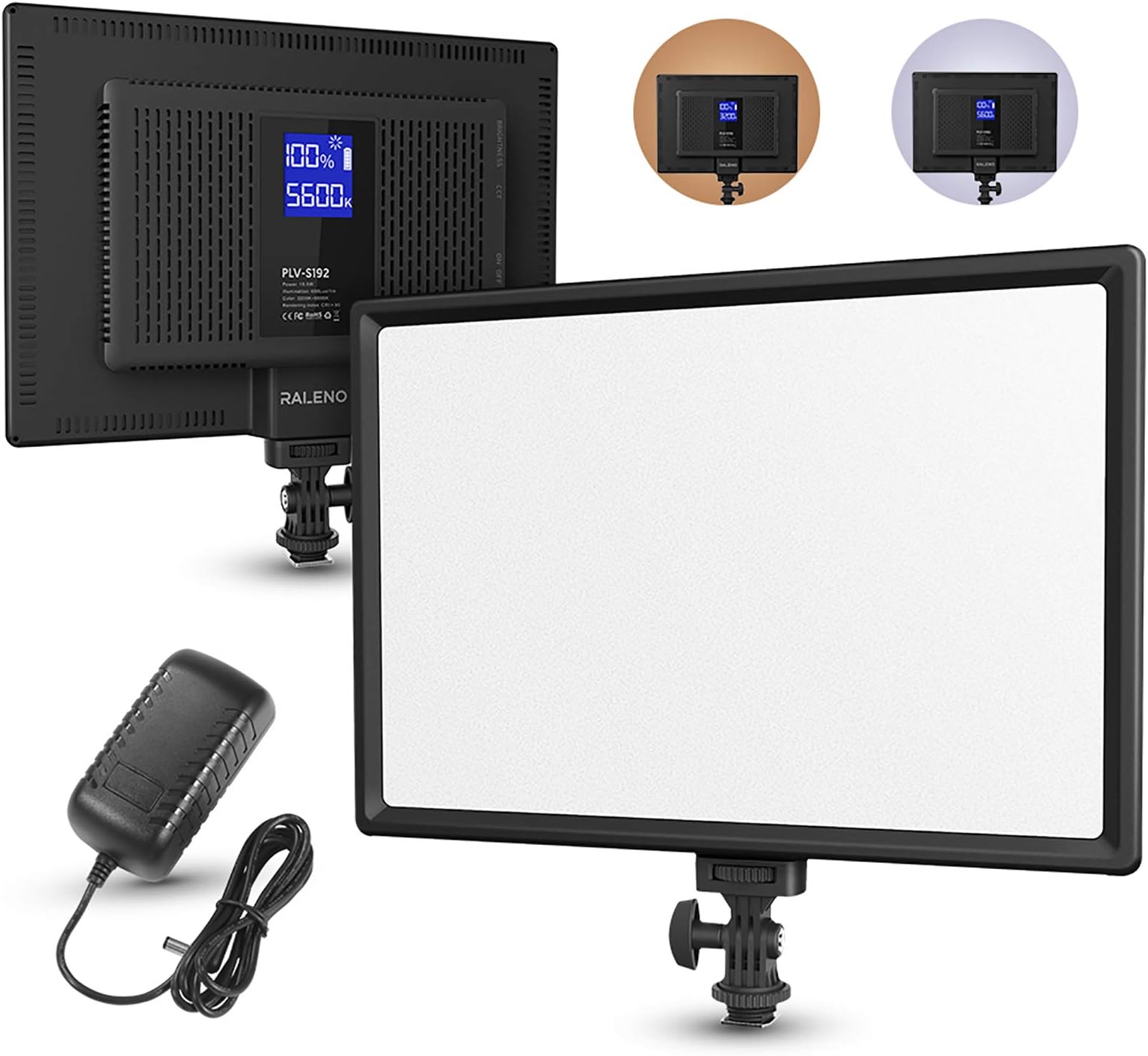 RALENO LED Video Light, 192 LEDS Panel Camera Light with LCD Display ...
