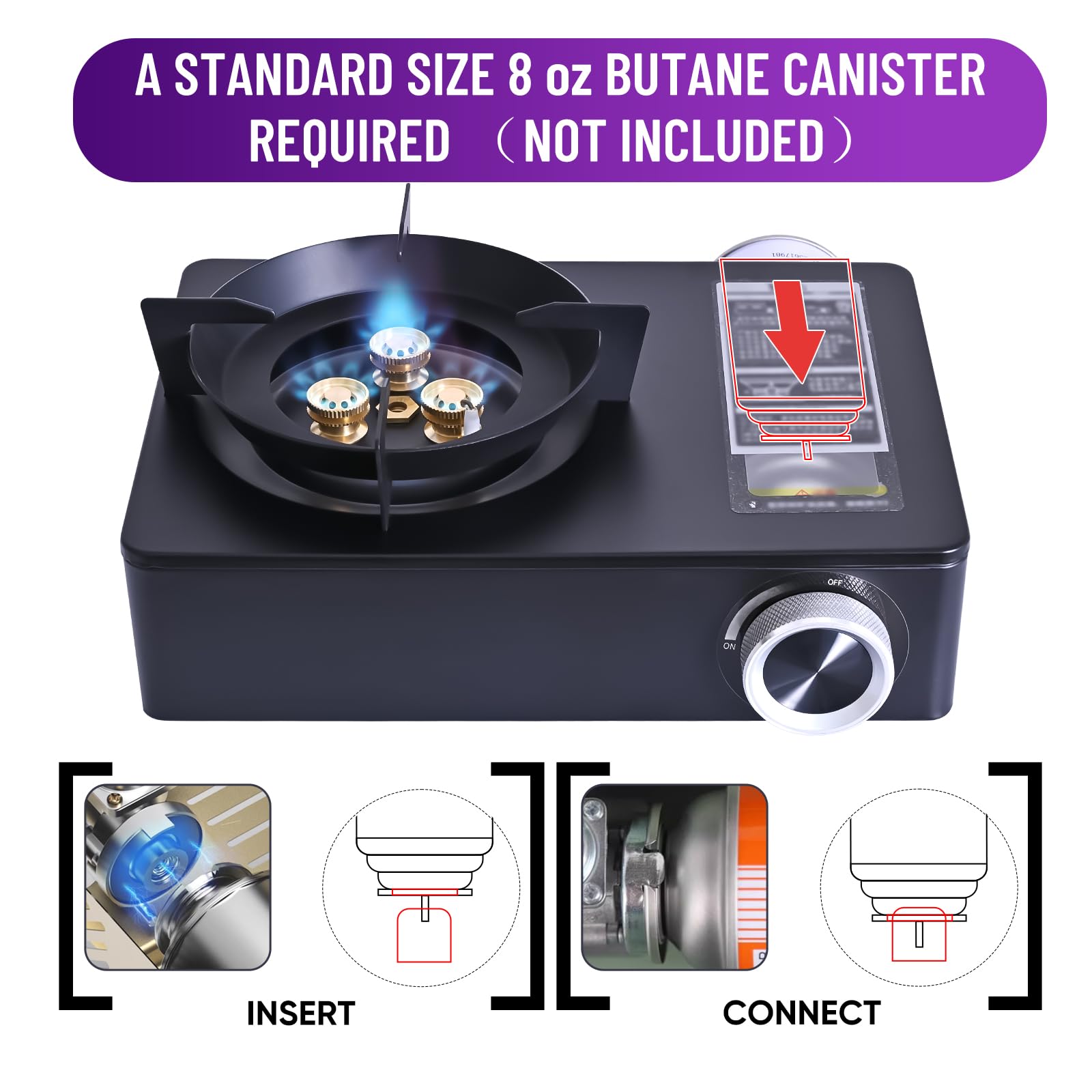 Snapklik.com : Butane Stove 12,000 BTU Butane Burner Camping Stove ...