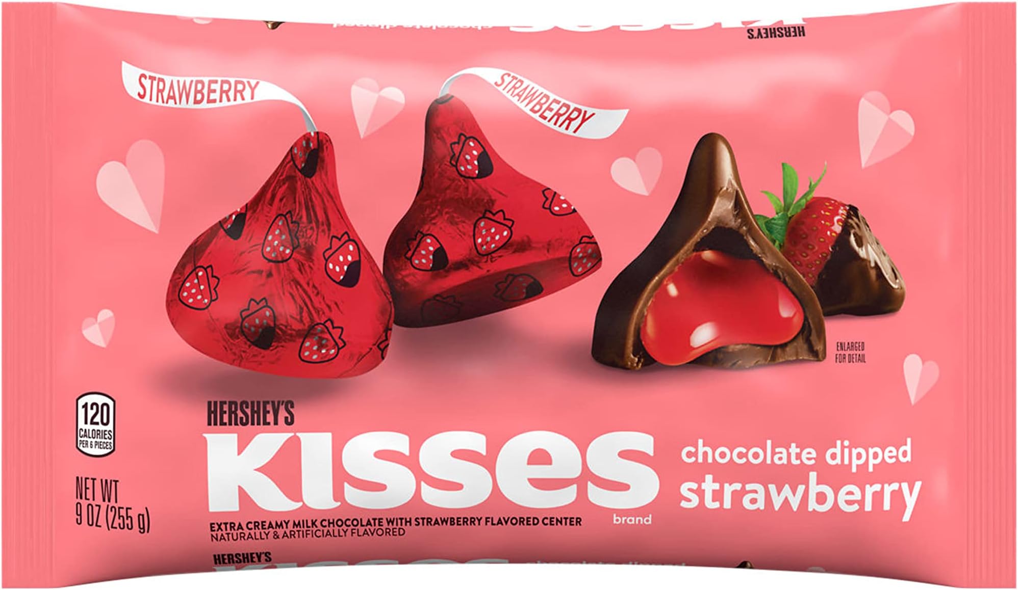 Amazon.com: HERSHEY'S KISSES Chocolate Dipped Strawberry Flavored ...