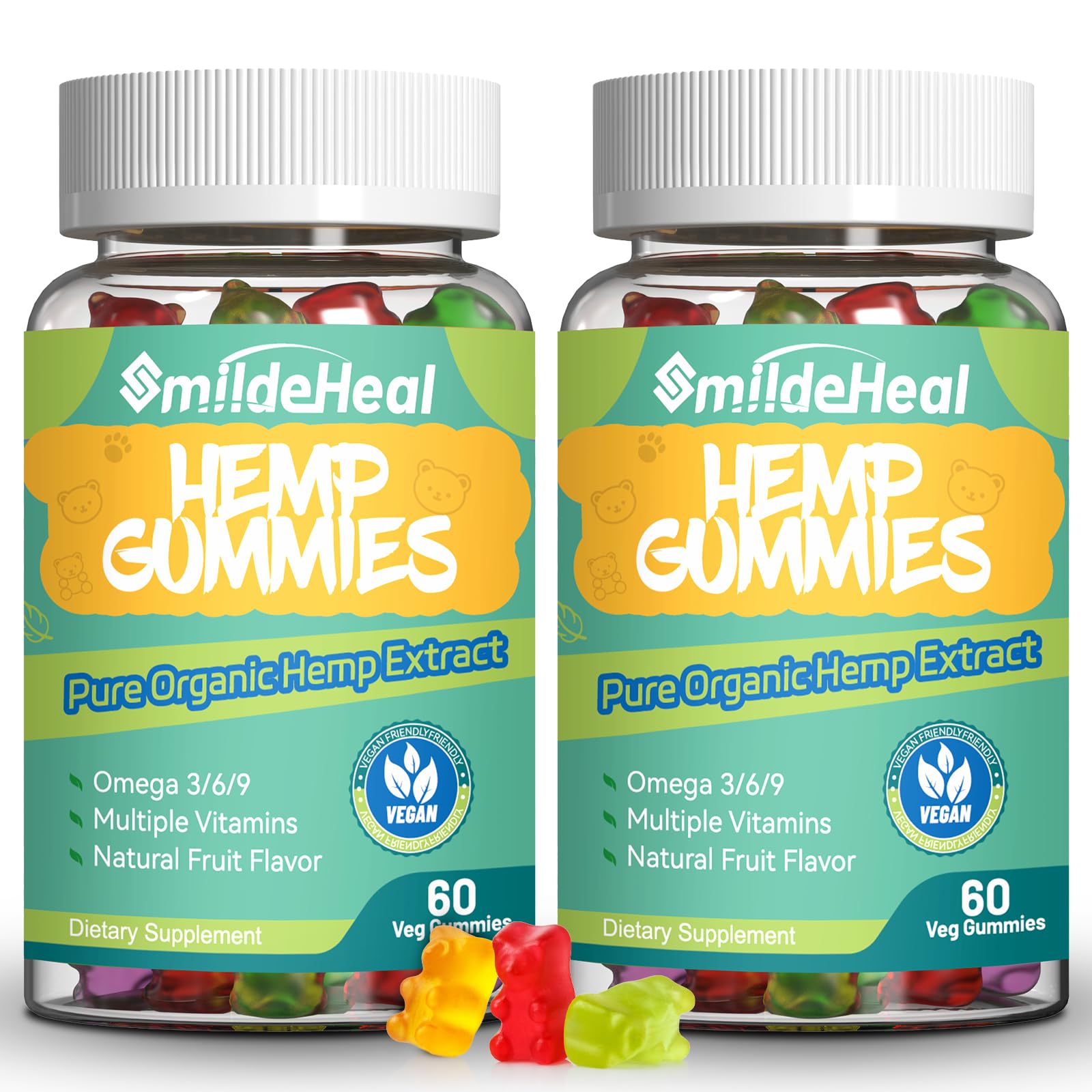 Amazon.com: 2 Pack Hemp Gummies, 1,500,000 Extra Strengthen Organic ...