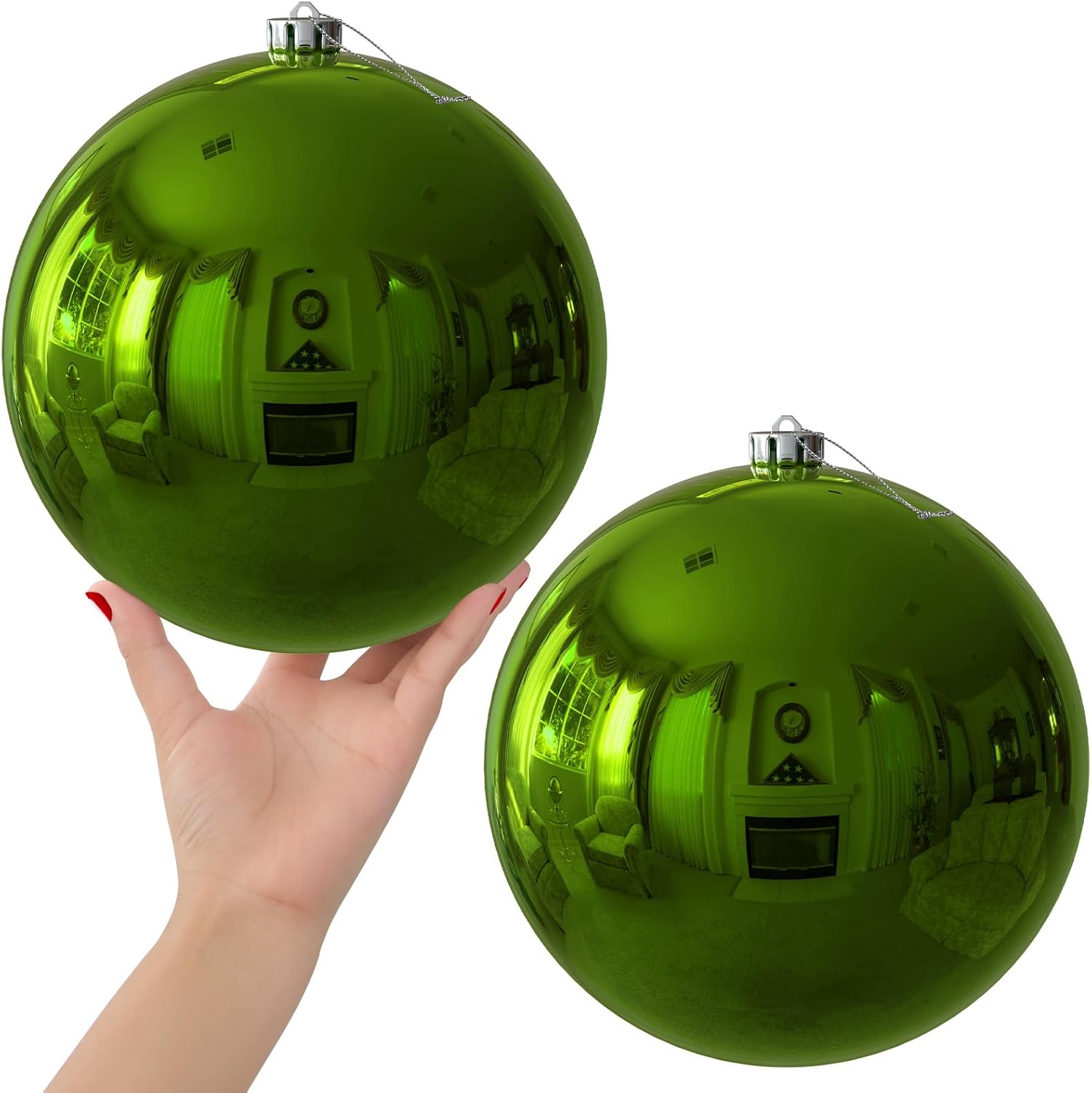 Amazon.com: Lime Green 8.0" Extra Large Christmas Ornaments - Christmas ...