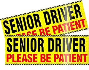 Senior Driver Car Magnet - Reflective Please Be Patient Sign for ...
