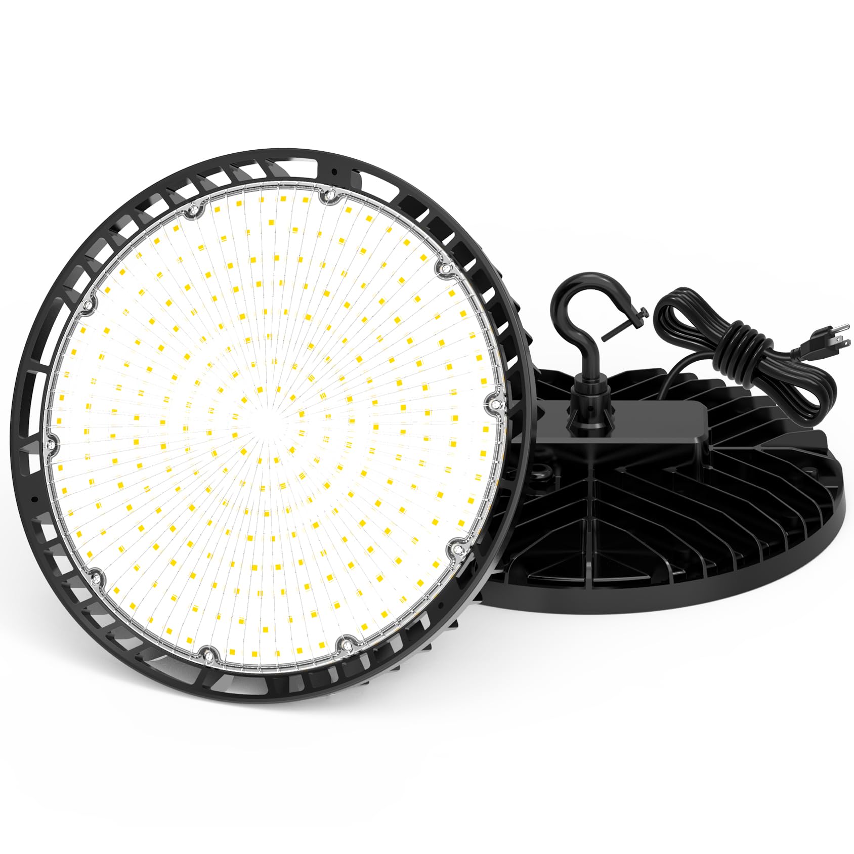 150W LED High Bay Light, 2 Pack 21000LM 0-10V Dimmable High Bay LED ...