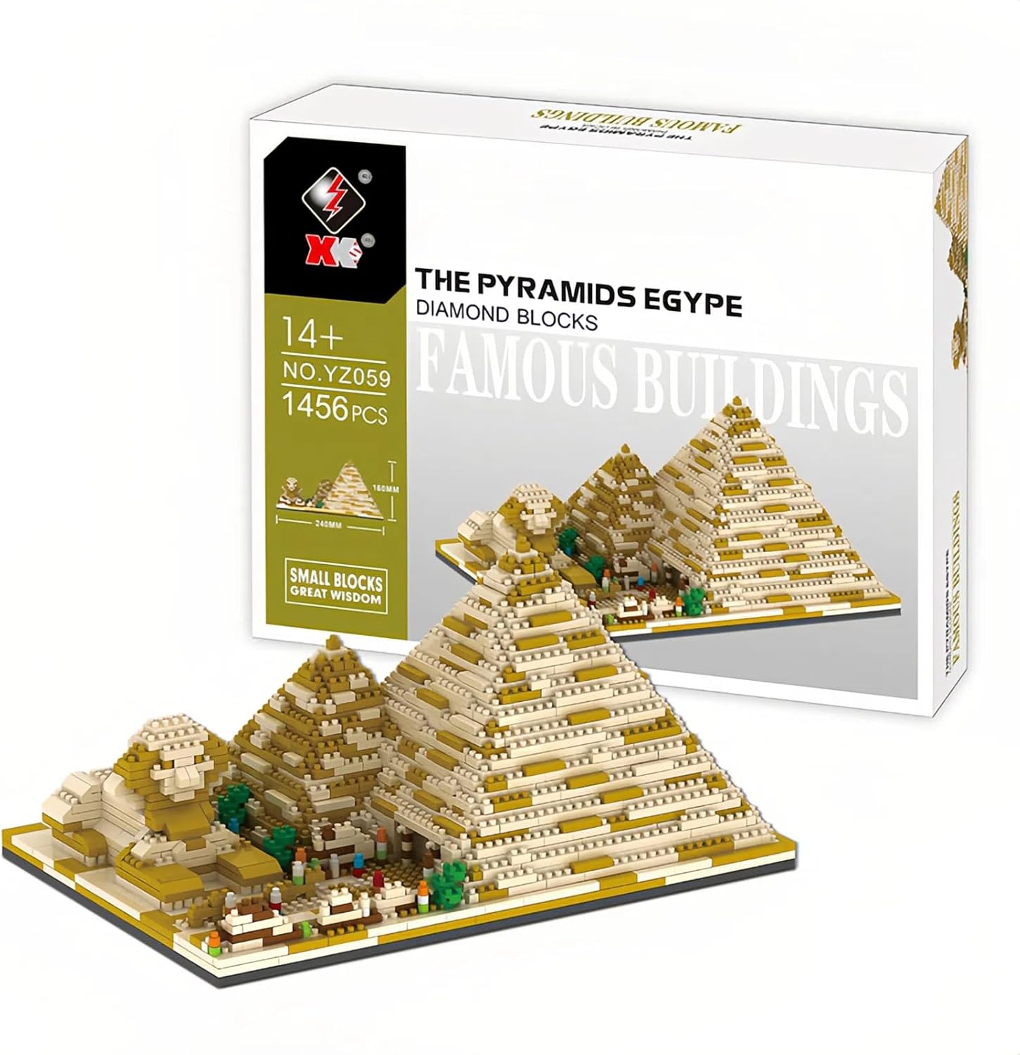 Egyptian Pyramids Building Block Set, 1456 PCS World Famous ...