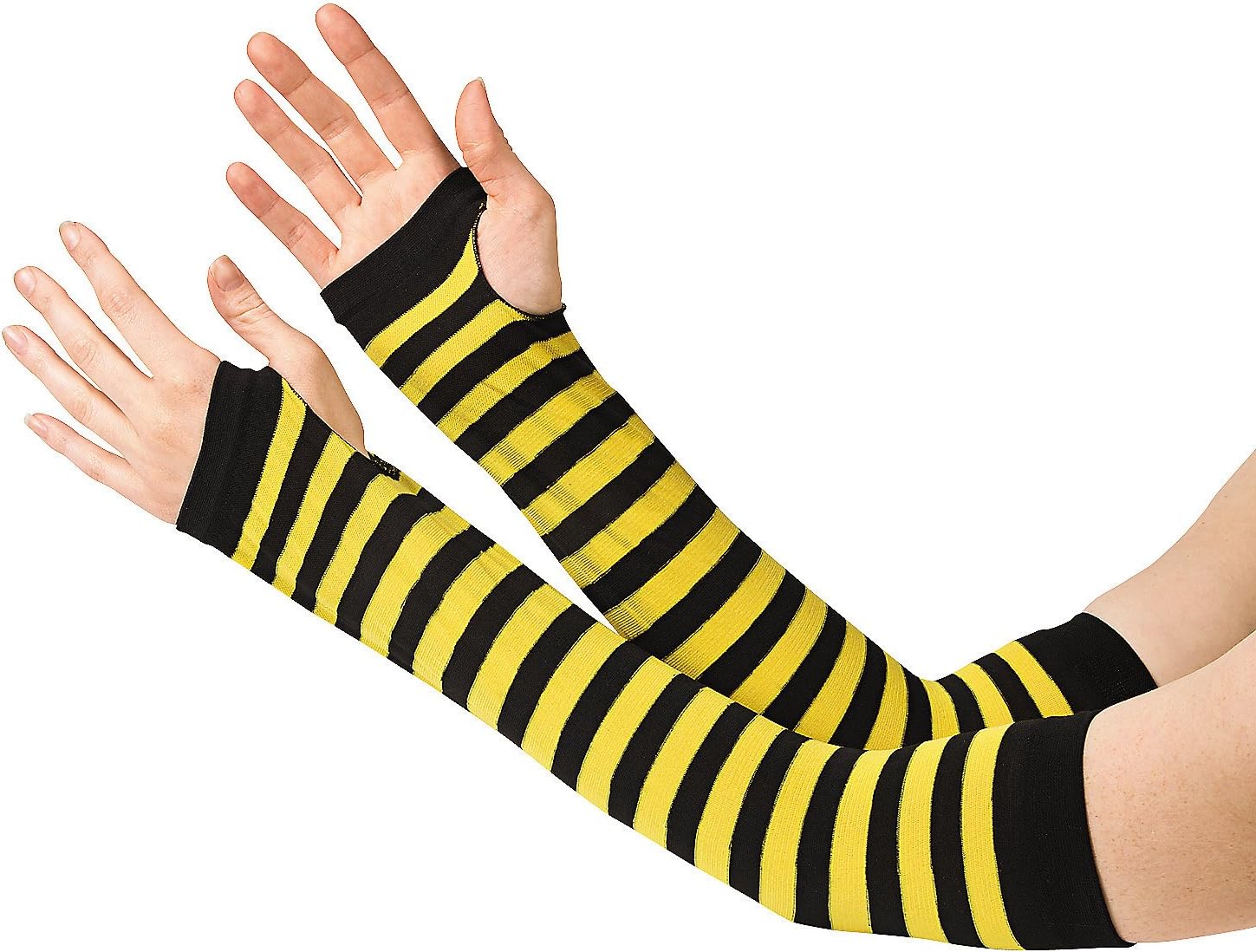 Amazon.com: Fun Express - Team Spirit Arm Sleeves Yellow Blk - Apparel ...