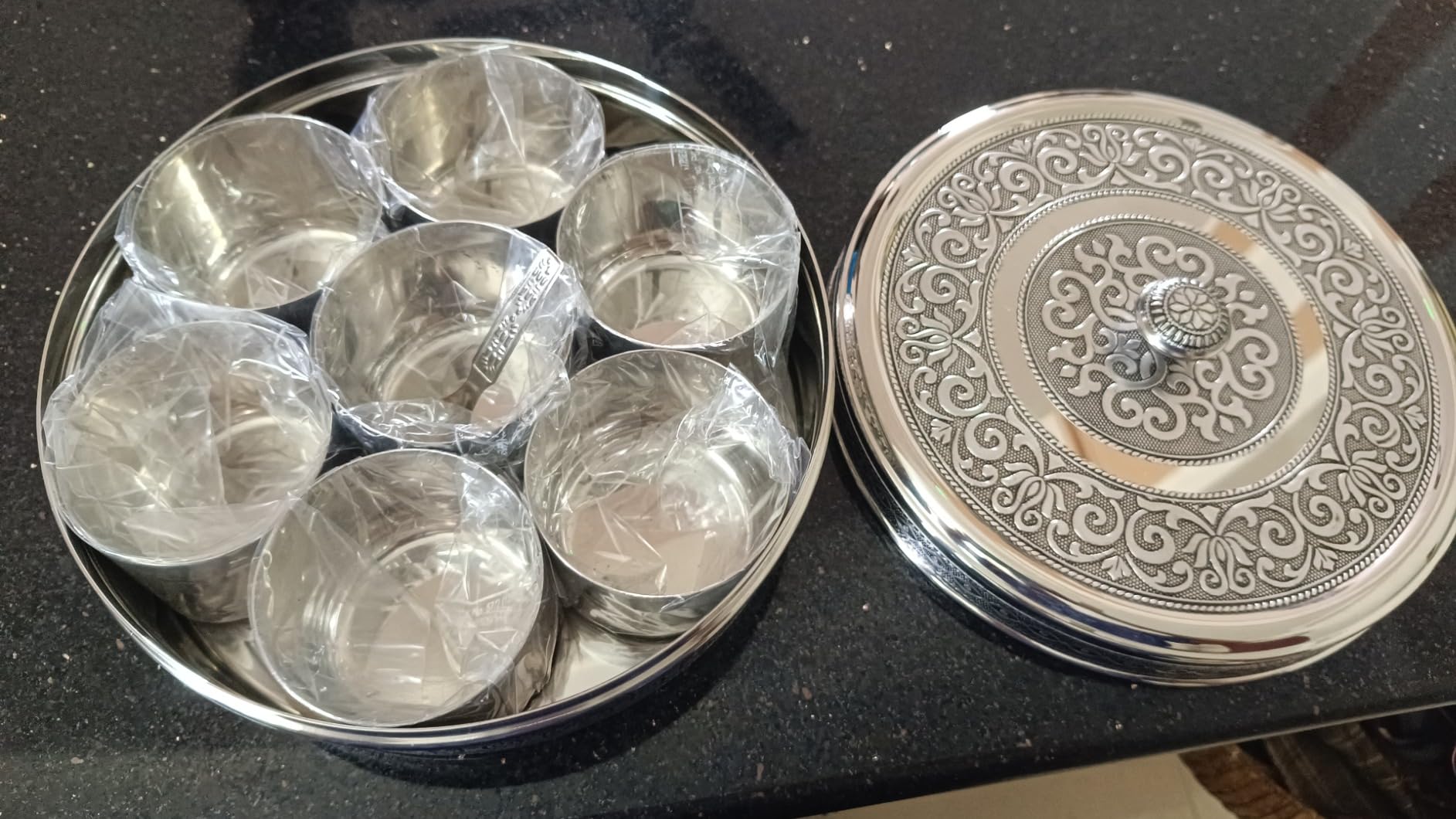 ShCraft Design Stainless Steel Masala Box for Kitchen 7 Containers with ...