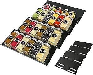Amazon.com: BigKing Spice Drawer Organizer, 4 Tiers 1 Set Black Acrylic ...