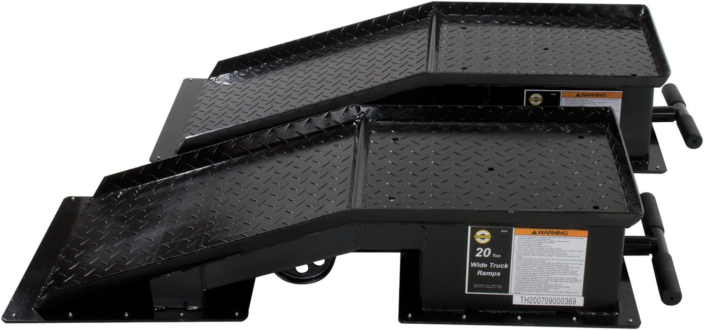 Amazon.com: Omega 93201 Black Wide Truck Ramp - 20 Ton Capacity ...
