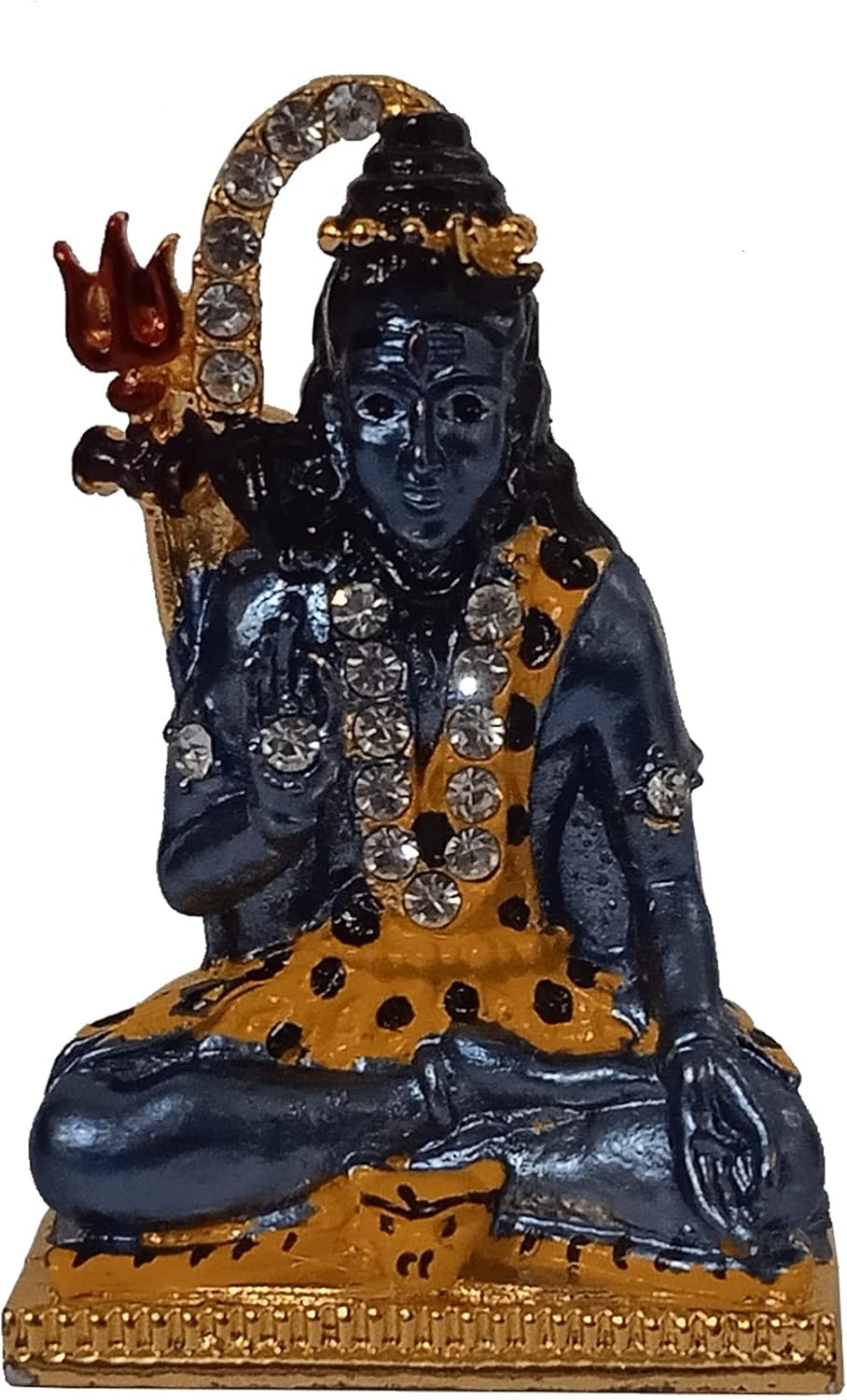 Purpledip Metal Idol Shiva (Siva Mahadev): Glittering Stones Statue For ...
